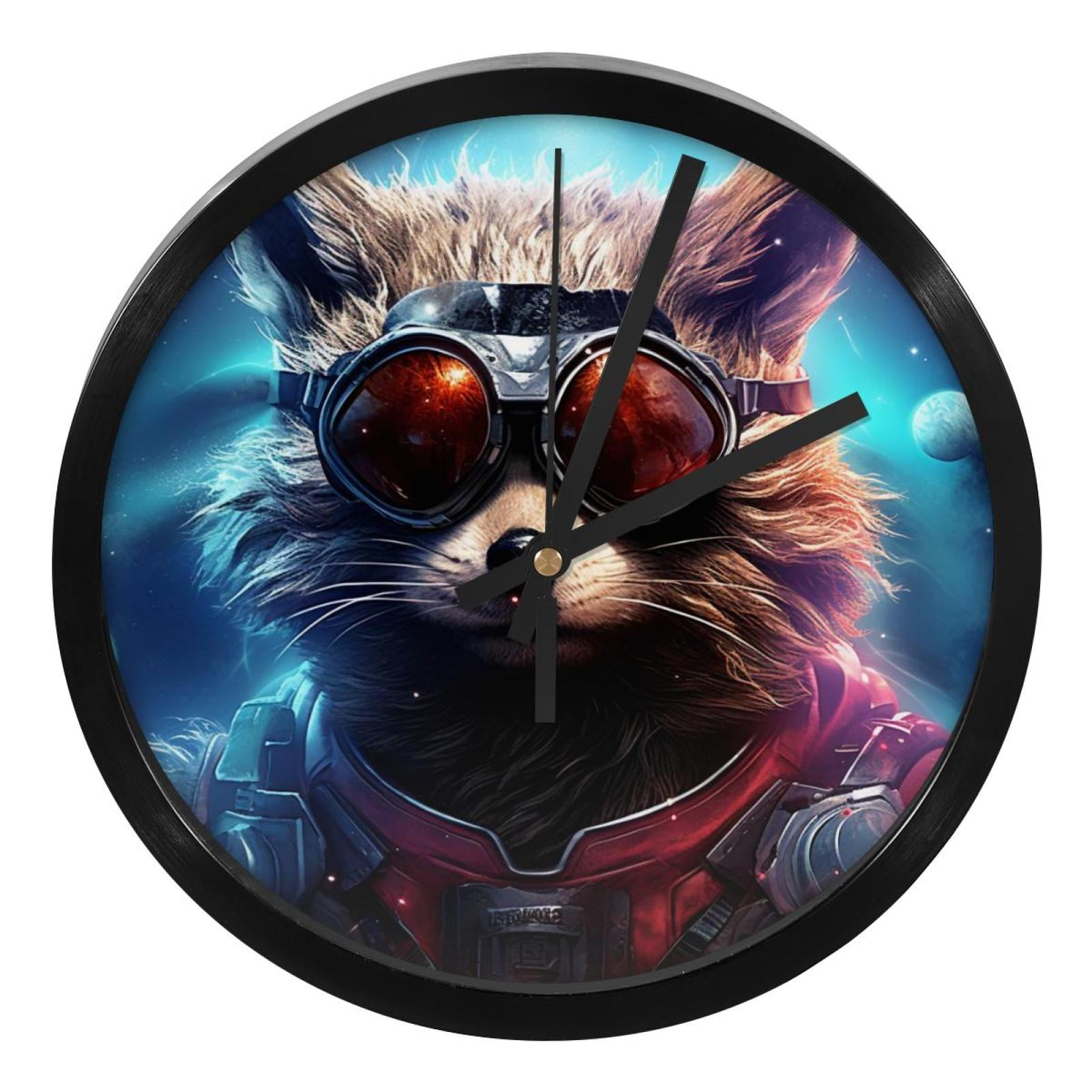 Starry Animals 9.8 Inches Silent Wall Clock, Round Digital Battery ...