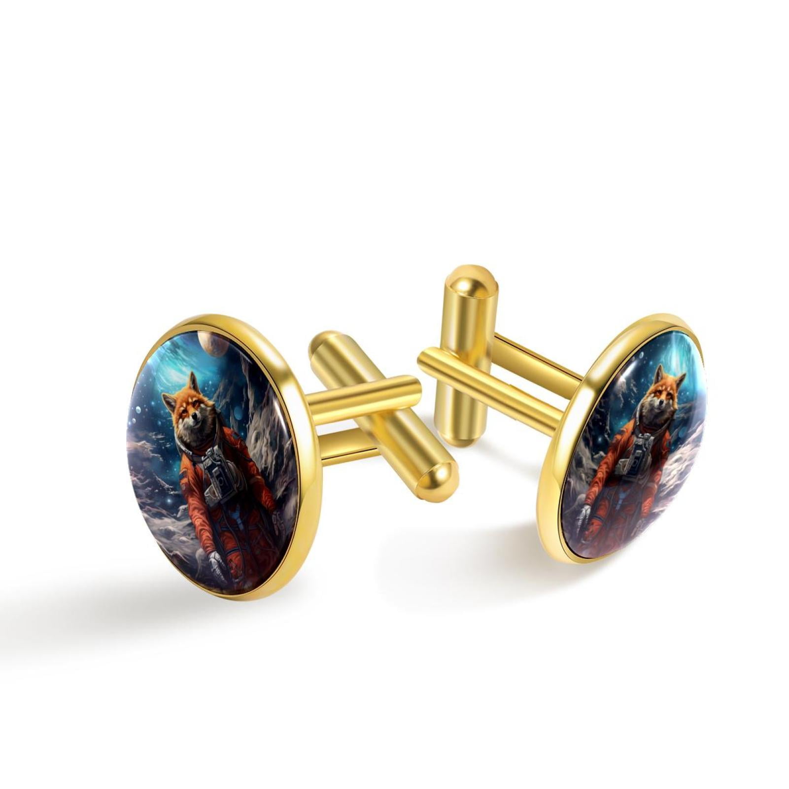 Starry Animals Elegant Stainless Steel Men's Cufflinks Set for Formal ...