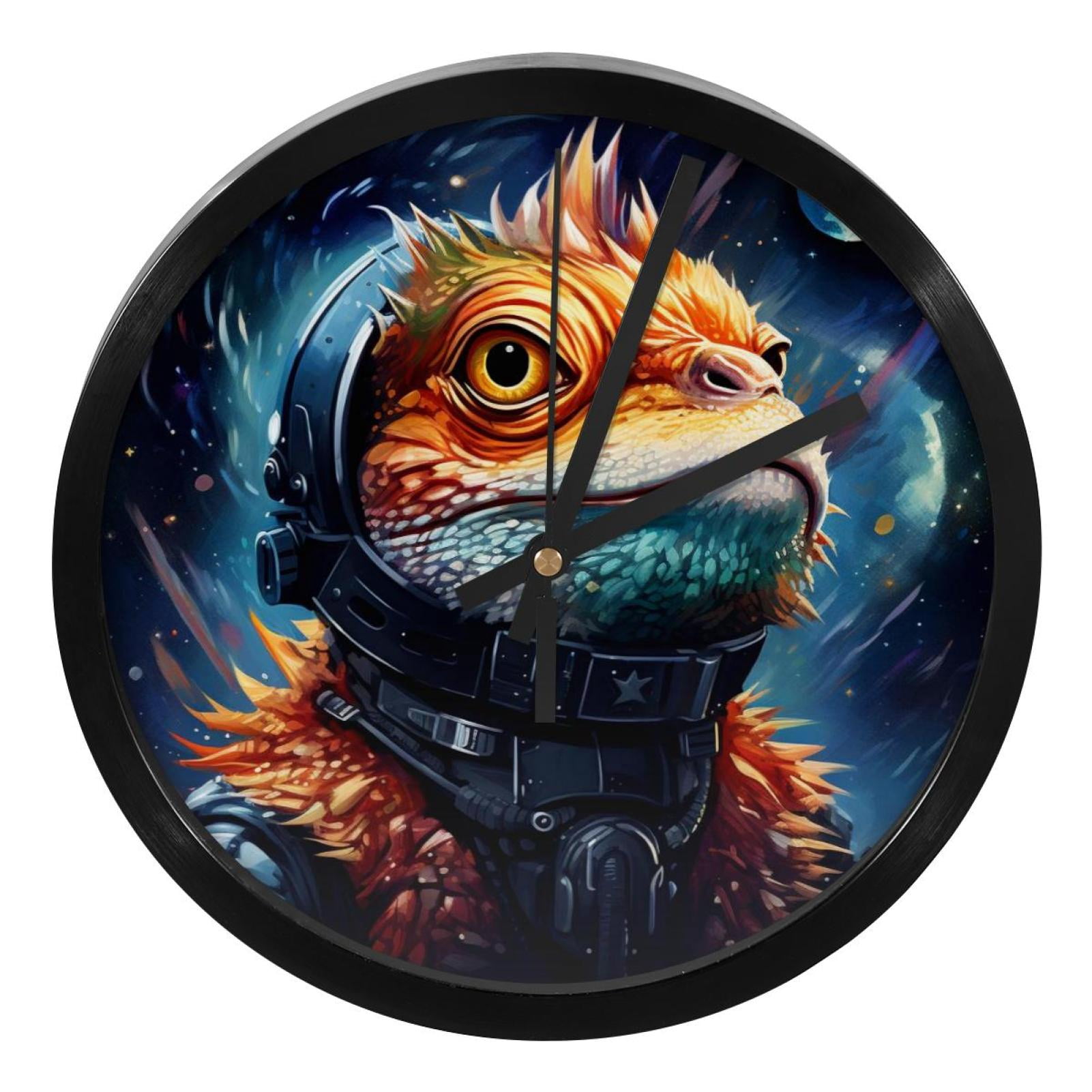 Starry Animals Modern Wall Clock, 9.8 Inches, Silent Non-Ticking Round ...