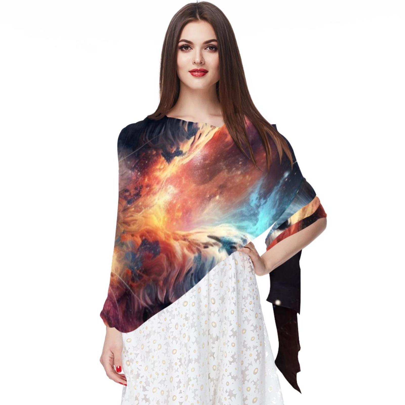 Starry Animals Translucent Chiffon Yarn Silk Scarf - Light Breathable ...