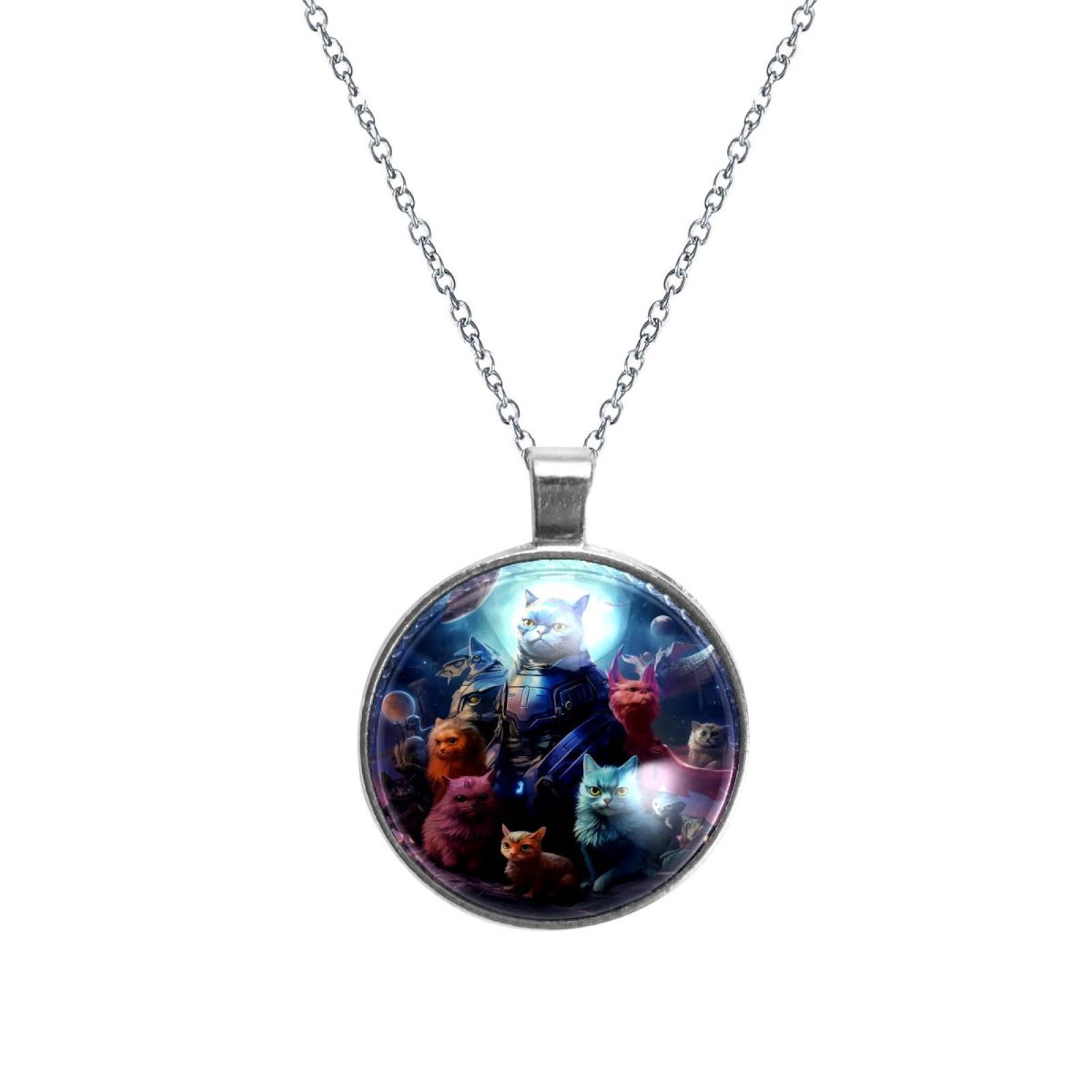 Starry Animals Women's Circular Glass Pendant Necklace - Walmart.com