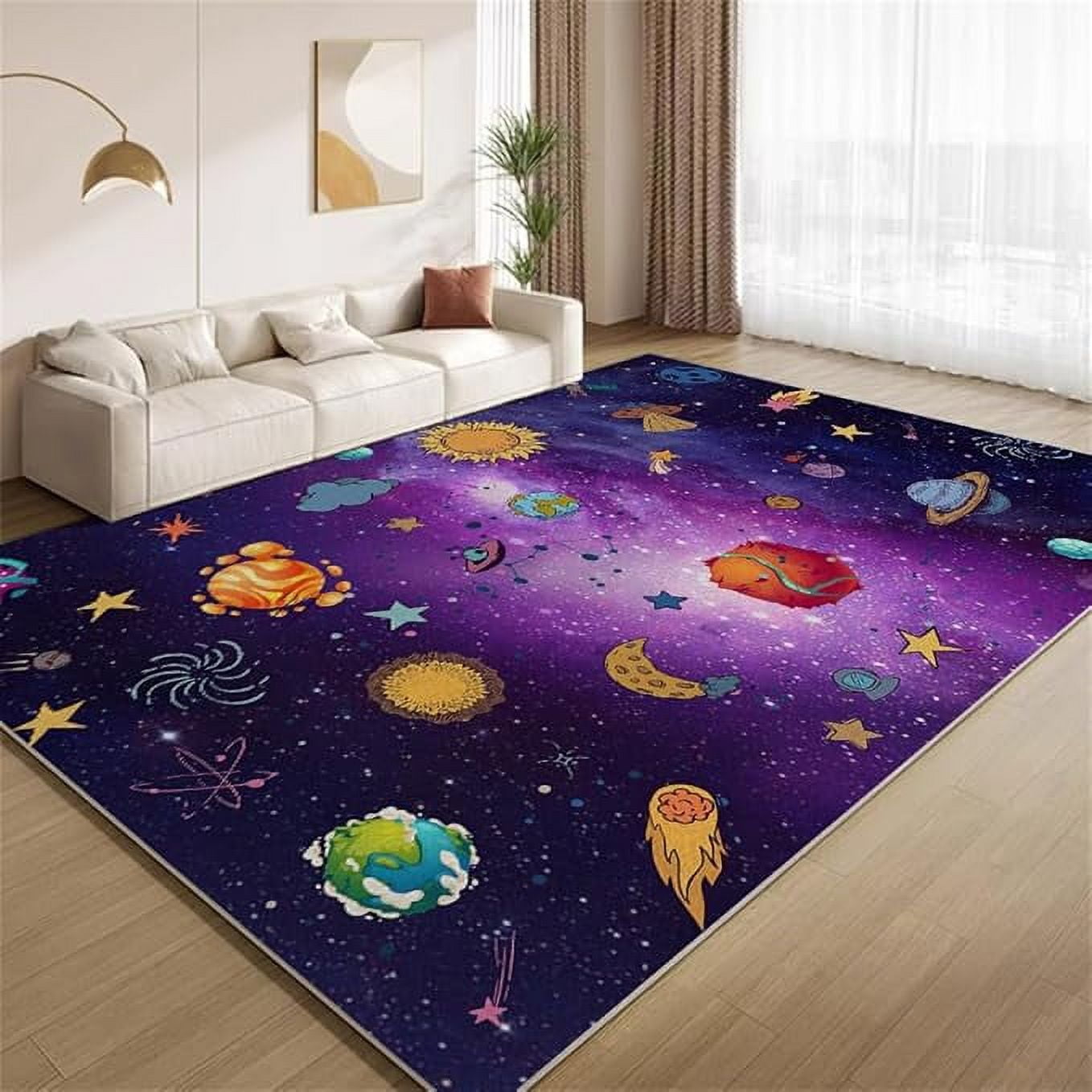 Starry Area Rug, Galaxy Carpet Suitable For Boys And Girls Bedroom ...