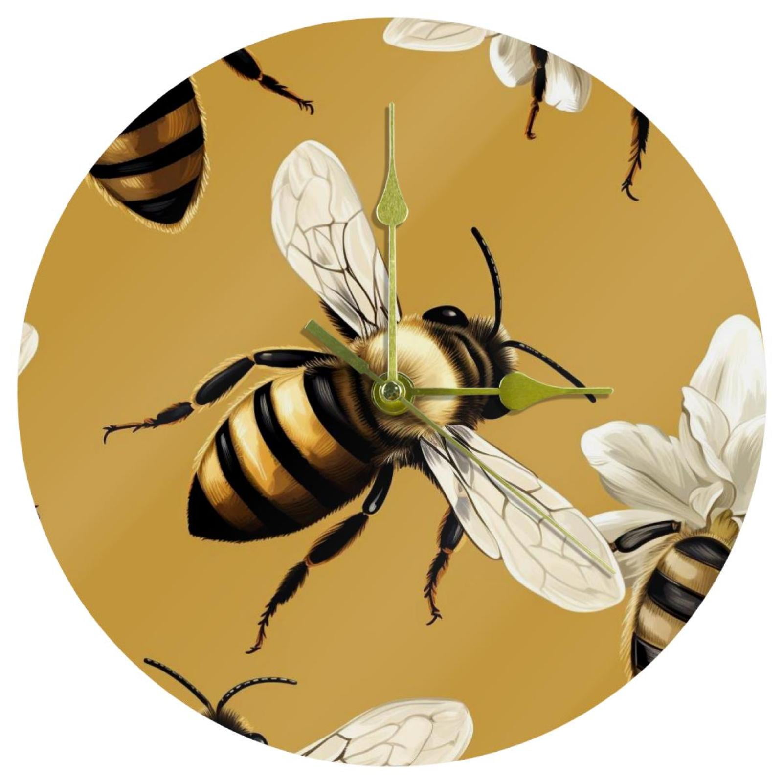 Starry Bee Circular Acrylic Wall Clock - Elegant Timepiece for Home ...