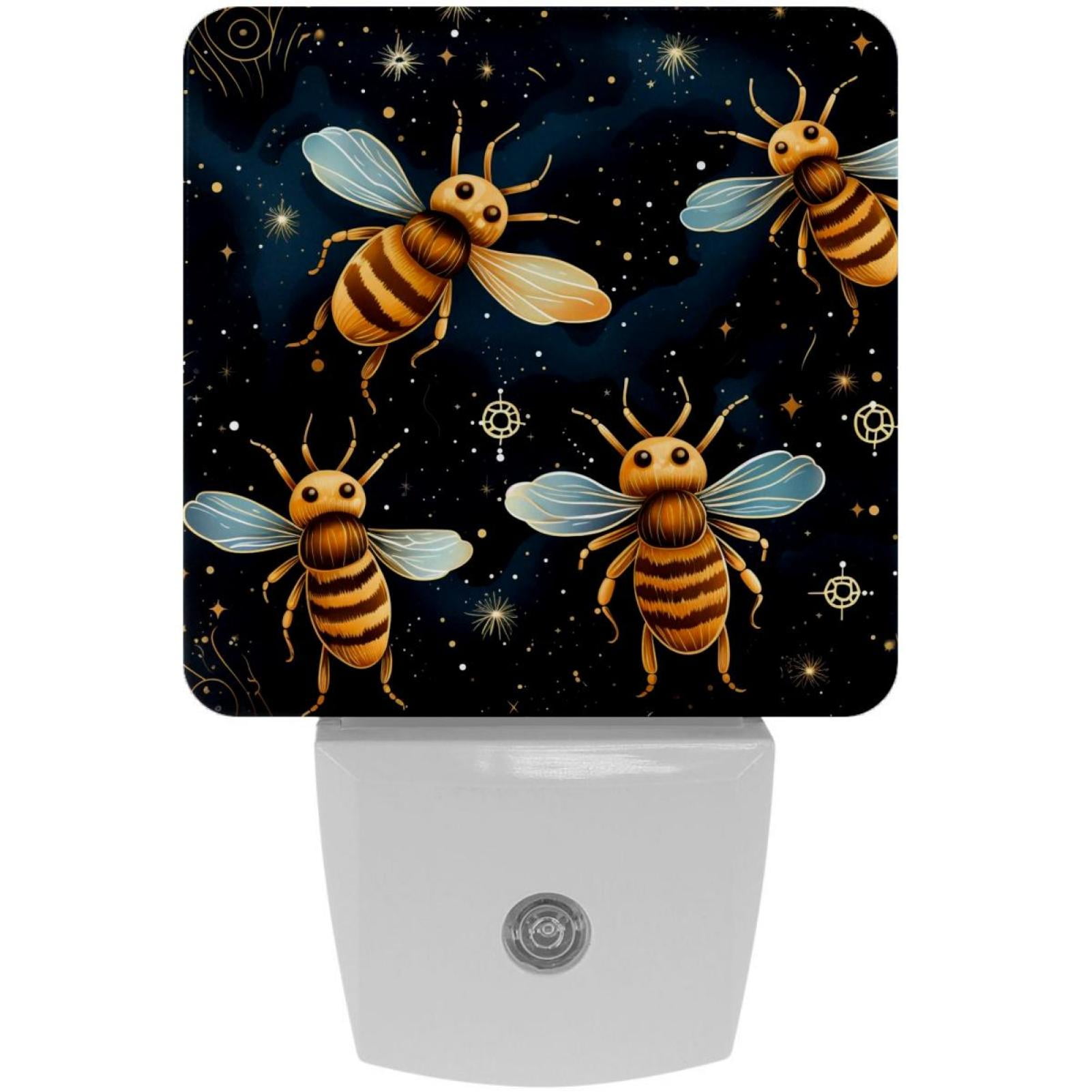 Starry Bee LED Square Night Light - Soft Glow Plug-in Lamp with Dusk to ...