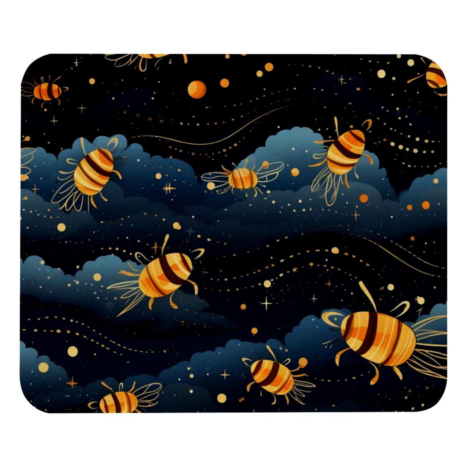 Starry Bee Mouse Pad, Personality Design Rubber Base for Office Decor ...