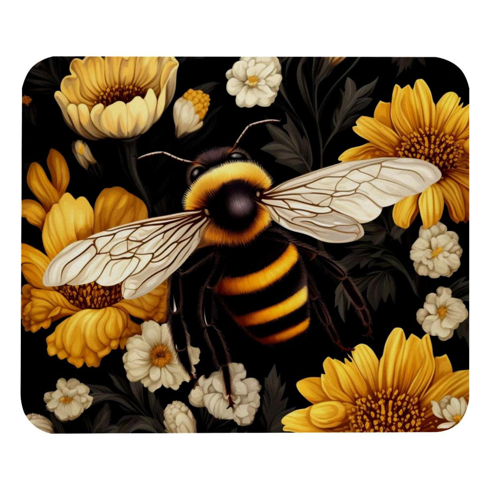 Starry Bee Mouse Pad, Personality Design Rubber Base for Office Decor ...