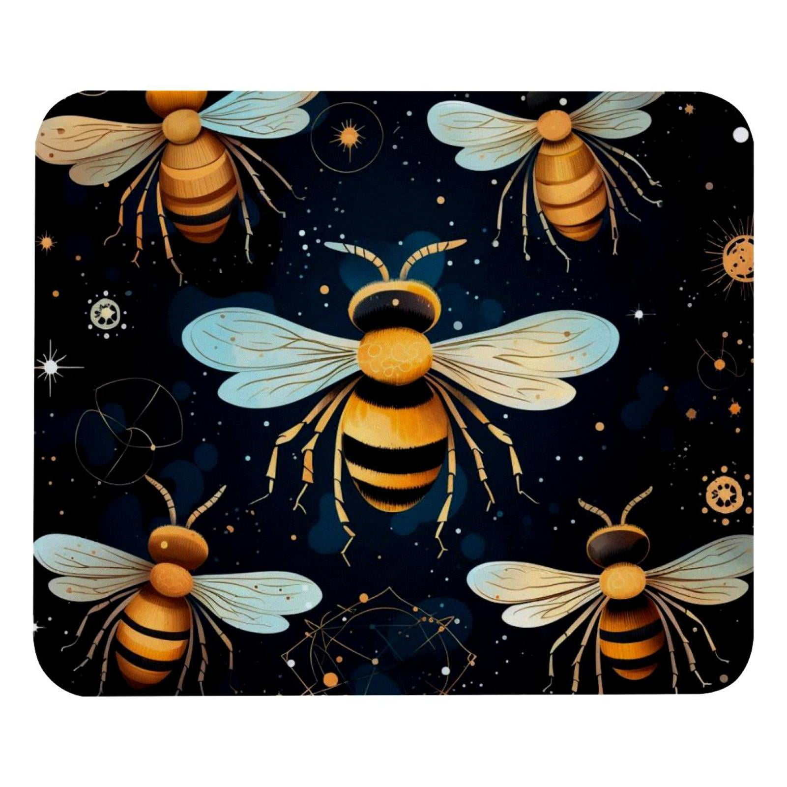Starry Bee Mouse Pad, Personality Design Rubber Base for Office Decor ...