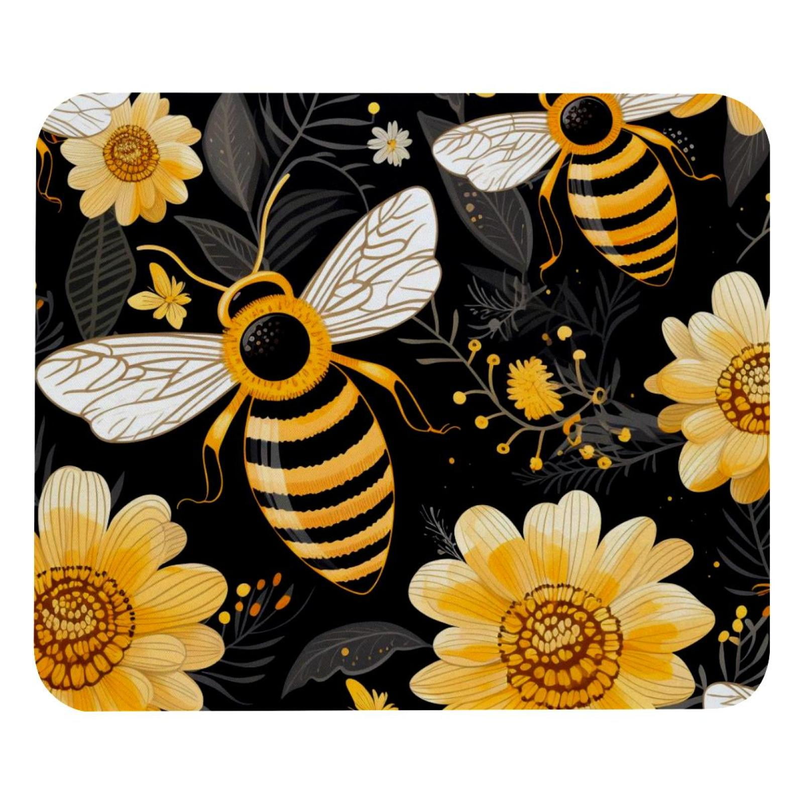 Starry Bee Mouse Pad, Personality Design Rubber Base for Office Decor ...