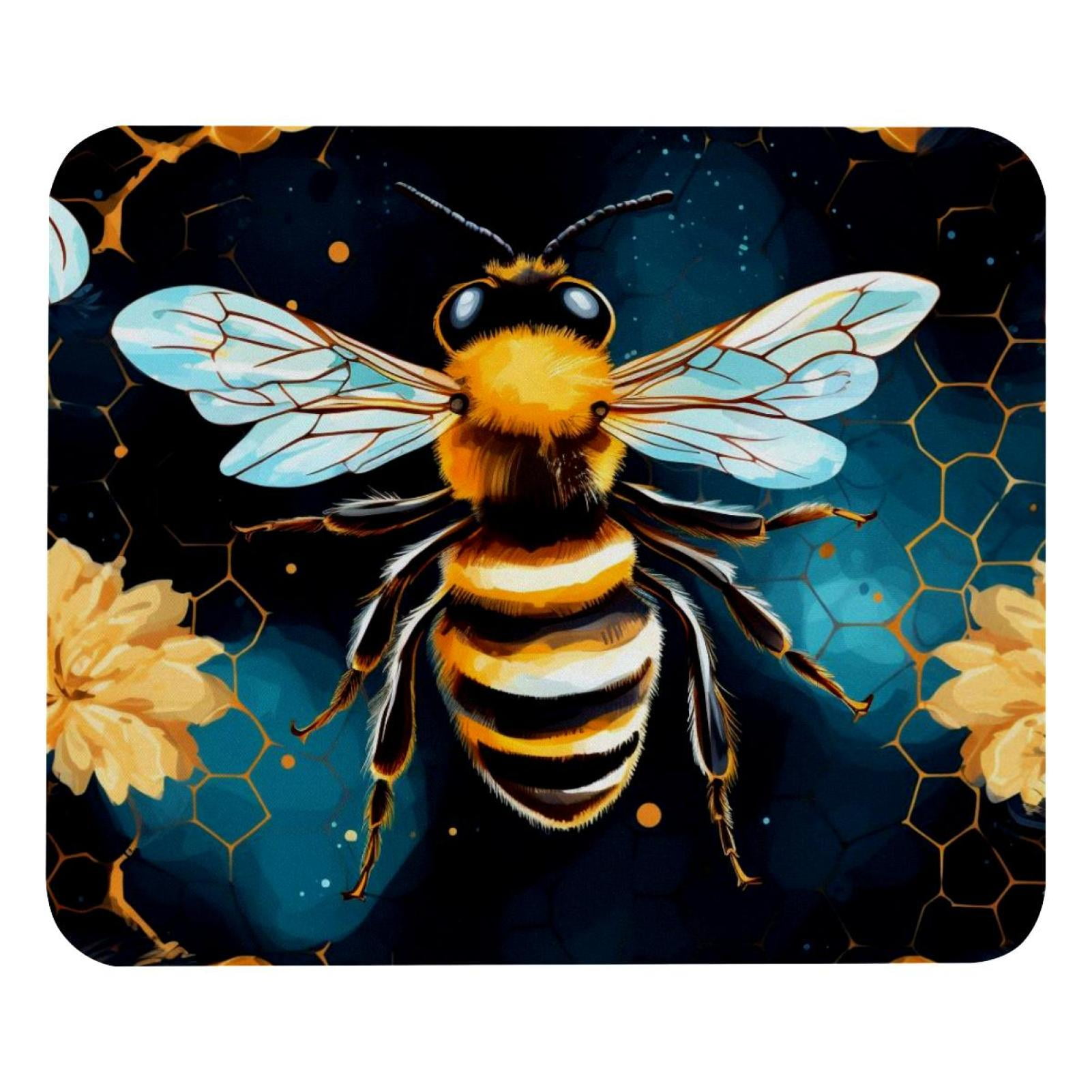 Starry Bee Mouse Pad, Personality Design Rubber Base for Office Decor ...