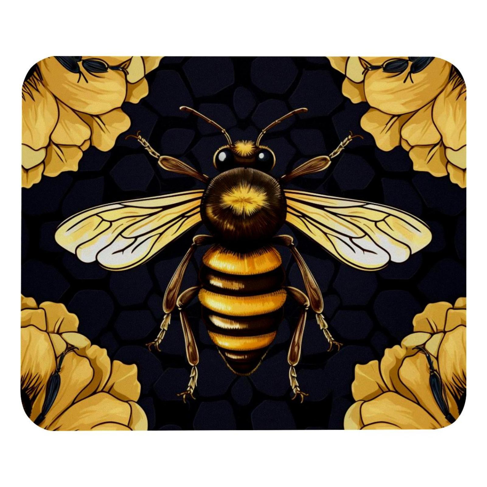 Starry Bee Mouse Pad, Personality Design Rubber Base for Office Decor ...