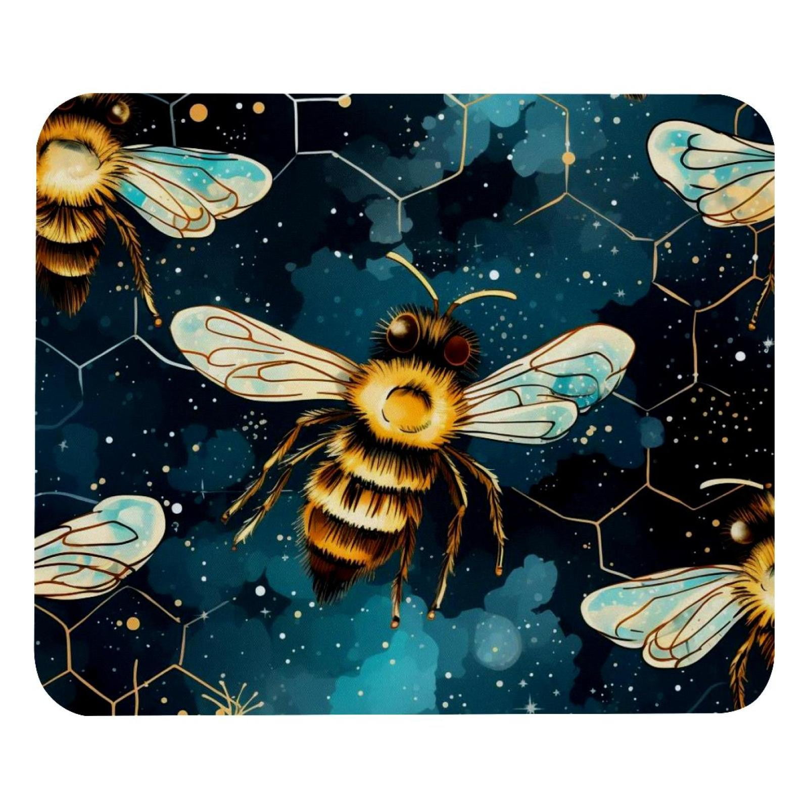 Starry Bee Mouse Pad, Personality Design Rubber Base for Office Decor ...