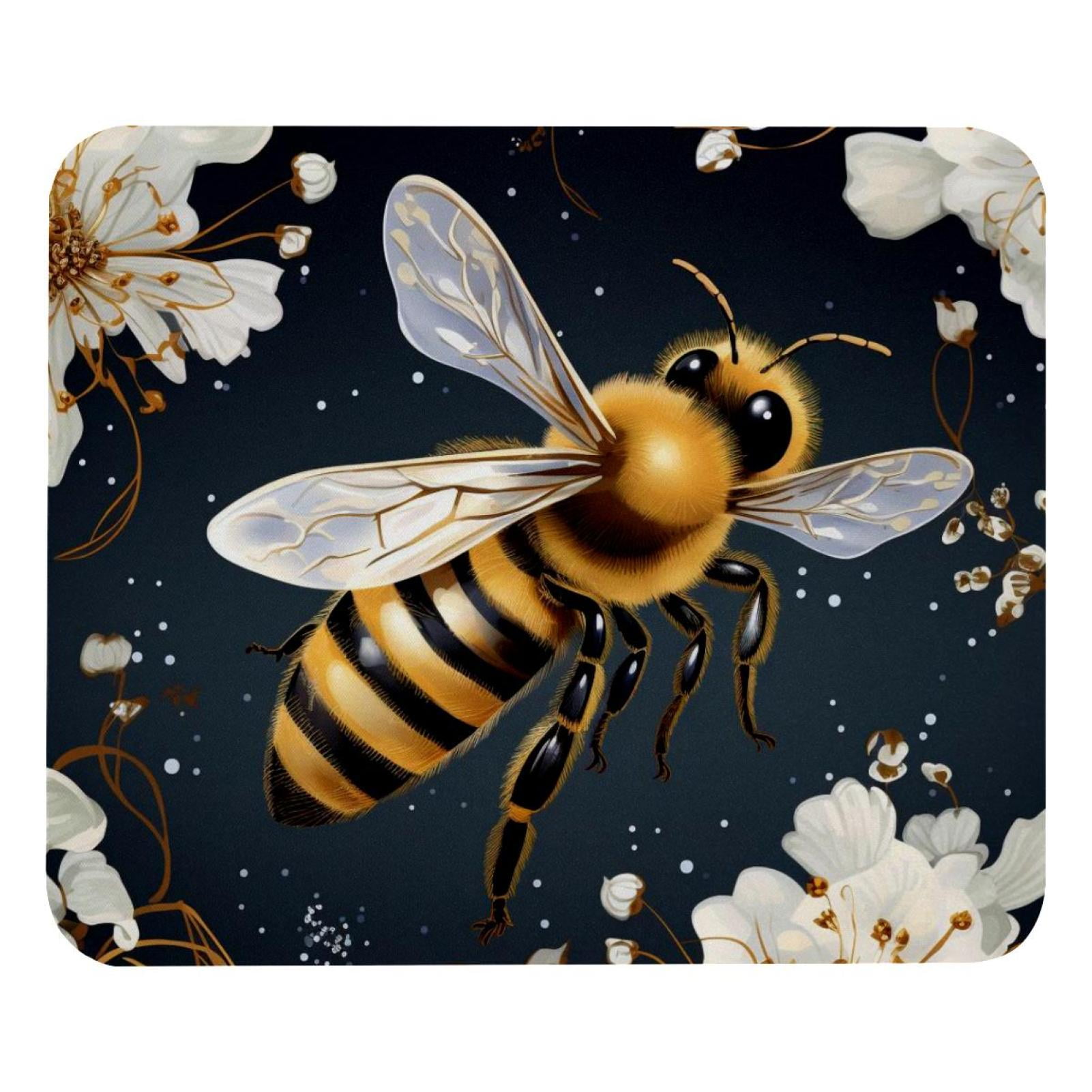 Starry Bee Mouse Pad, Personality Design Rubber Base for Office Decor ...