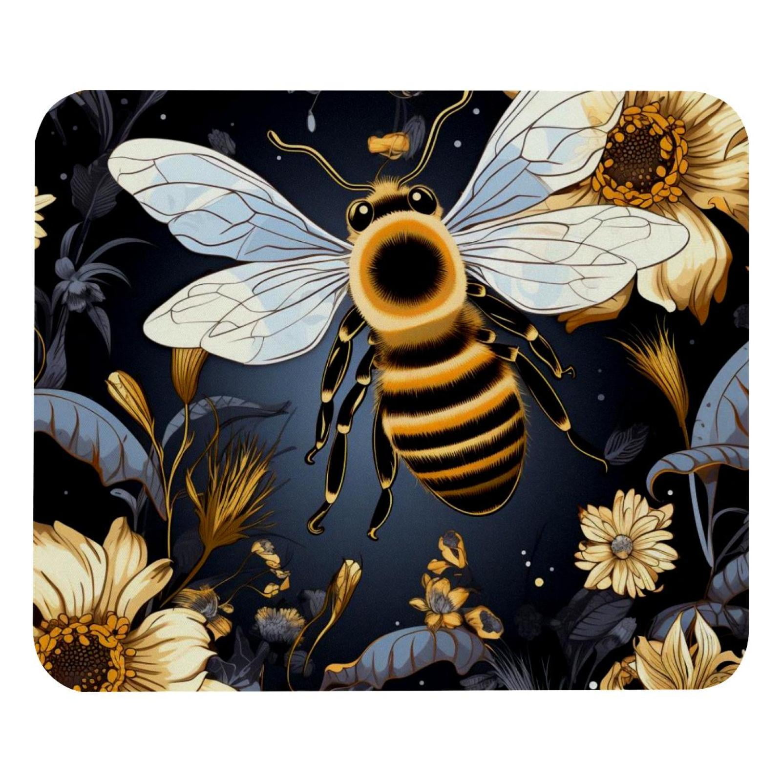 Starry Bee Mouse Pad, Personality Design Rubber Base for Office Decor ...
