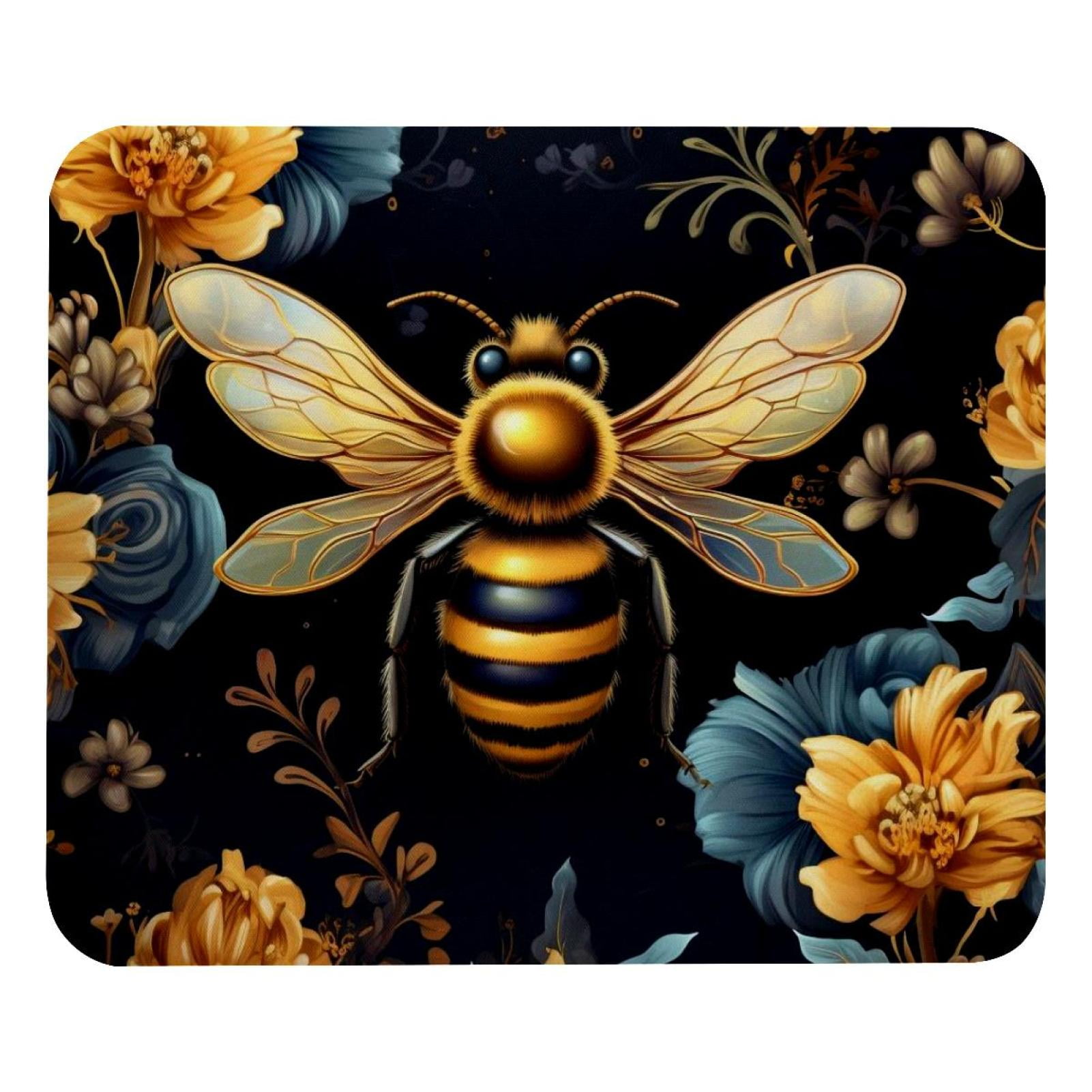 Starry Bee Mouse Pad, Personality Design Rubber Base for Office Decor ...