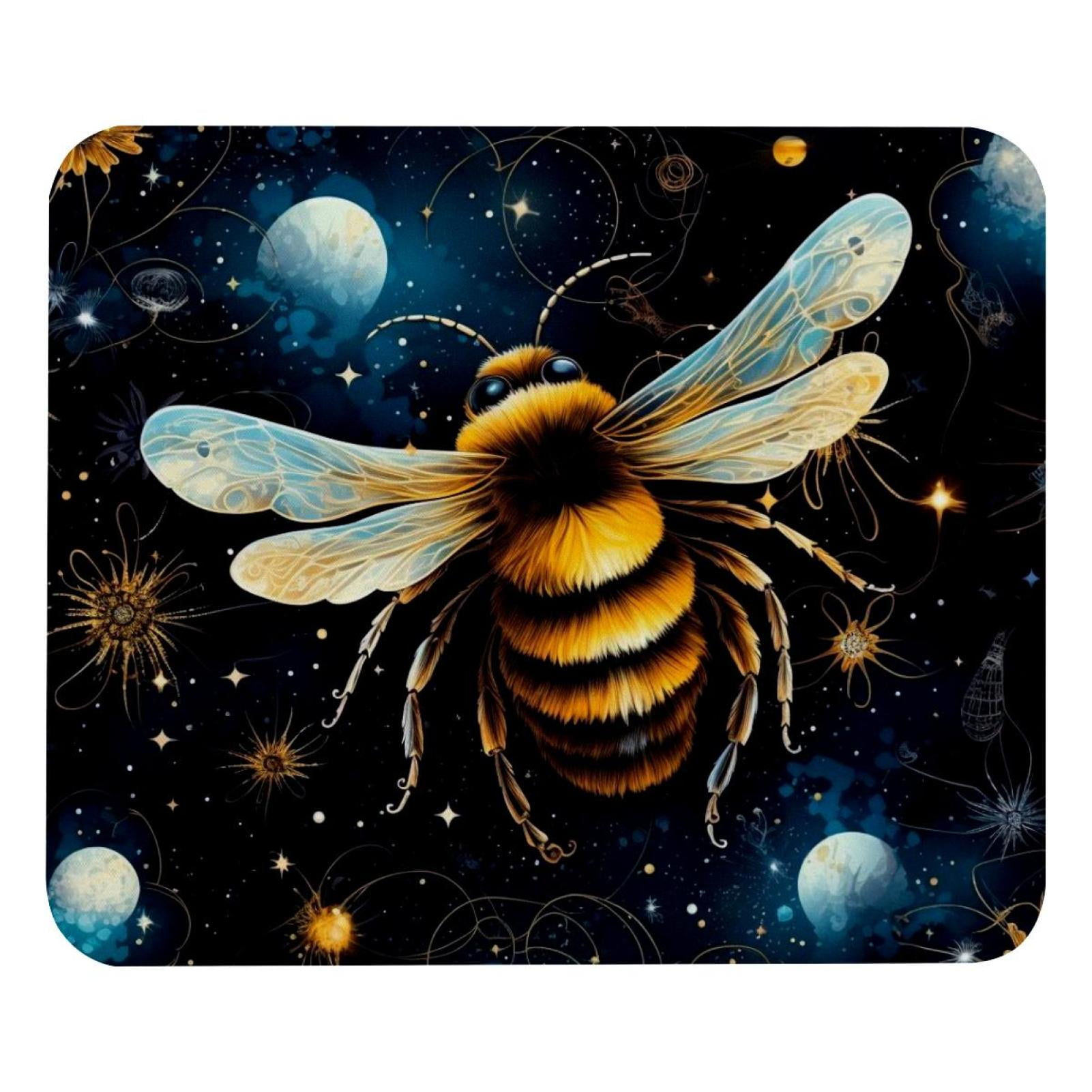 Starry Bee Mouse Pad, Personality Design Rubber Base for Office Decor ...