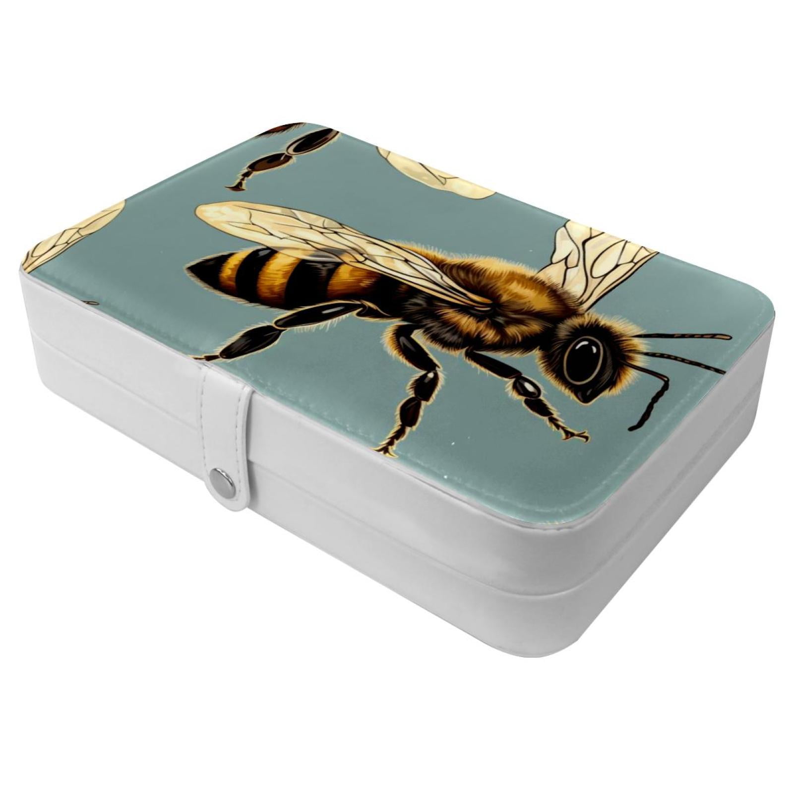 Starry Bees Pattern Travel Jewelry Box - Your Portable Treasure Chest ...