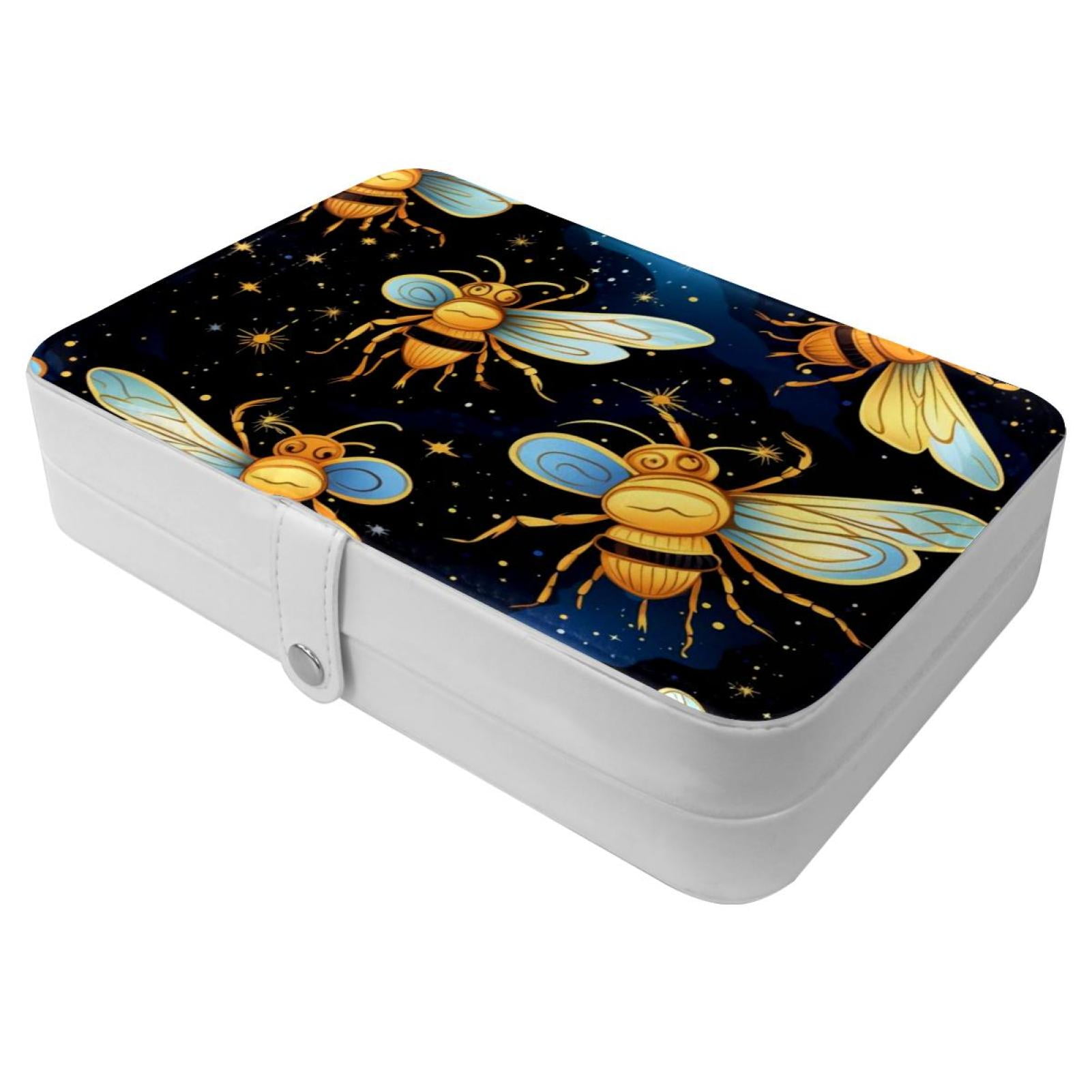 Starry Bees Pattern Travel Jewelry Box - Your Portable Treasure Chest ...