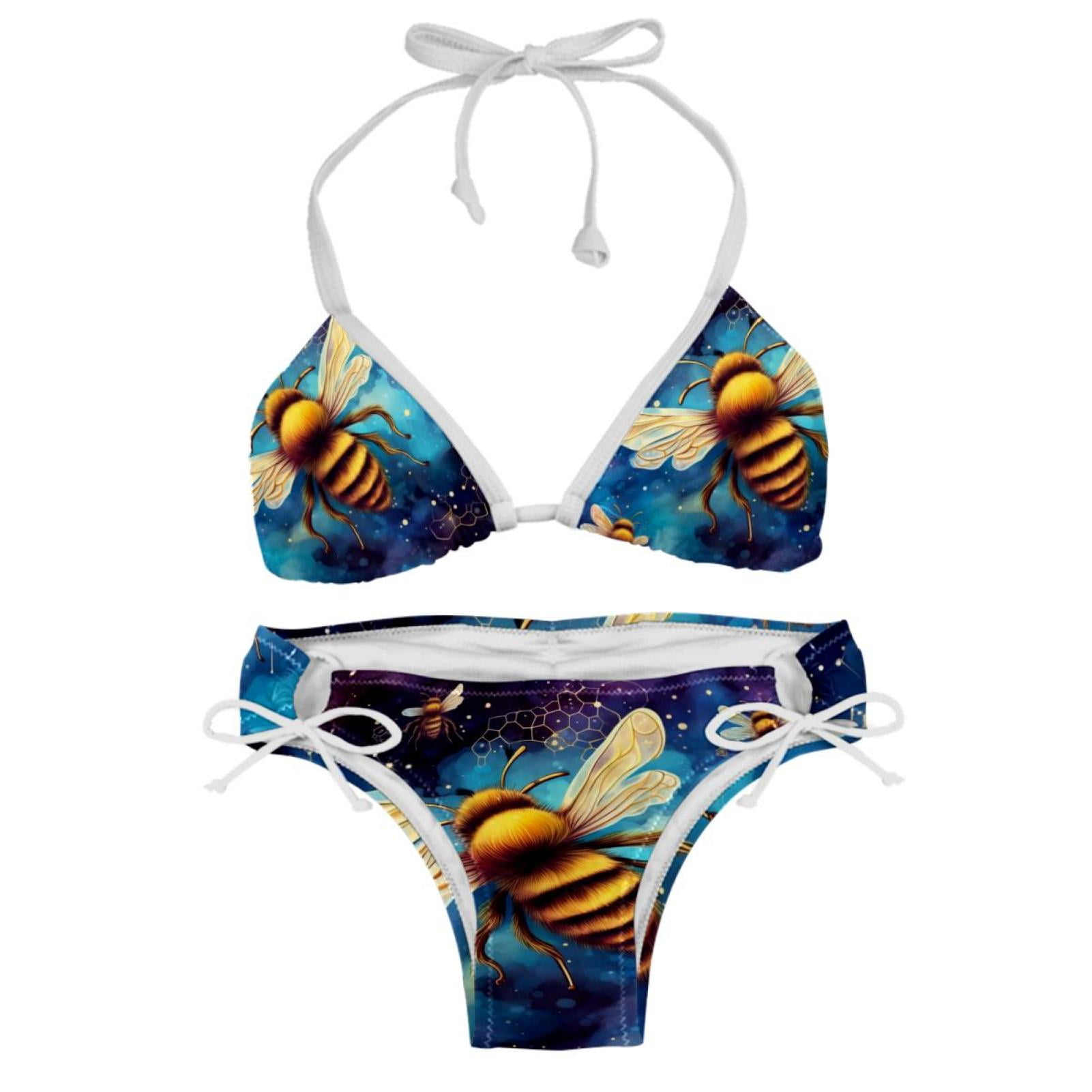 Starry Bees in the Sky Chic Bikini Set with Detachable Sponge ...