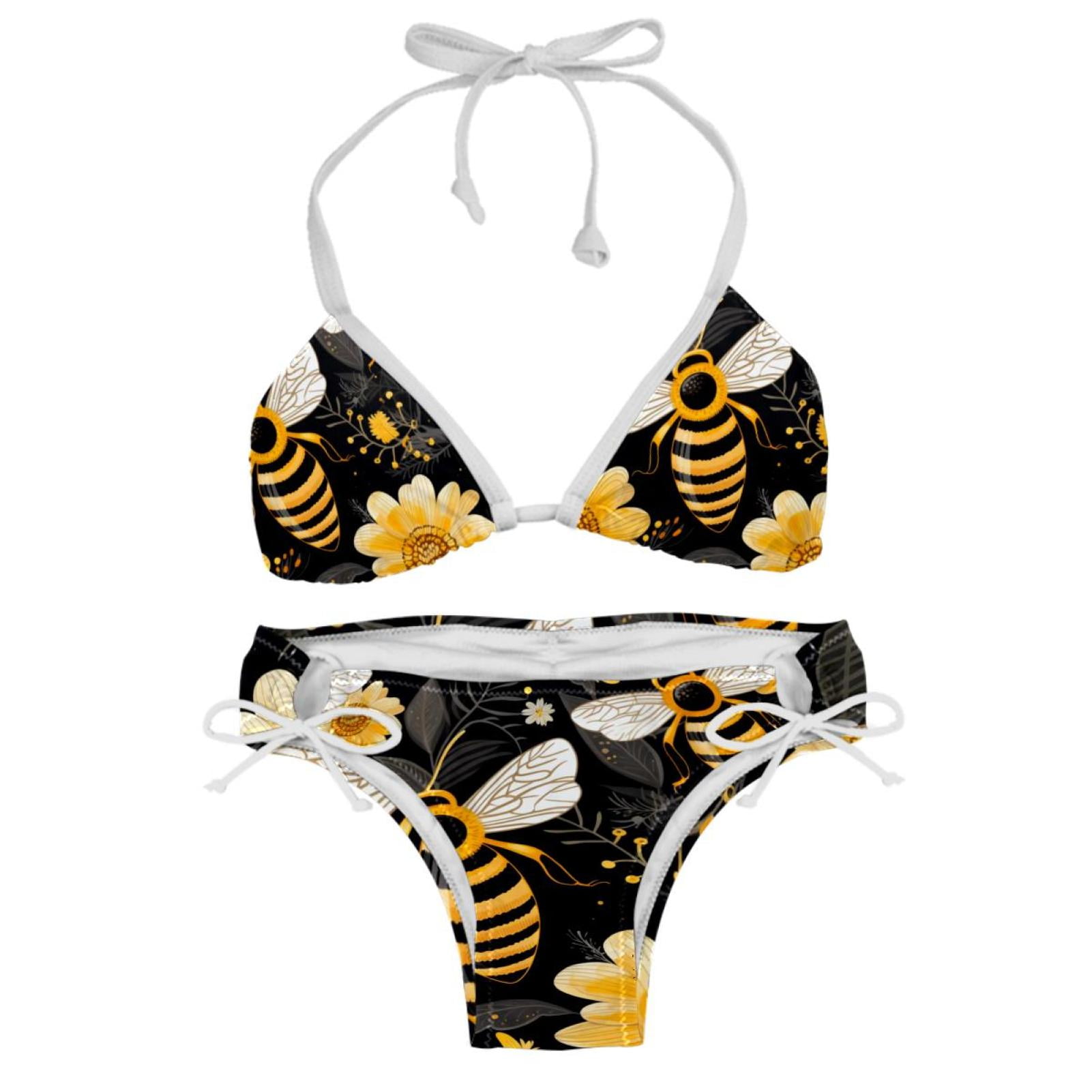 Starry Bees in the Sky Chic One-Piece Swimsuits Bikini Set: Detachable ...
