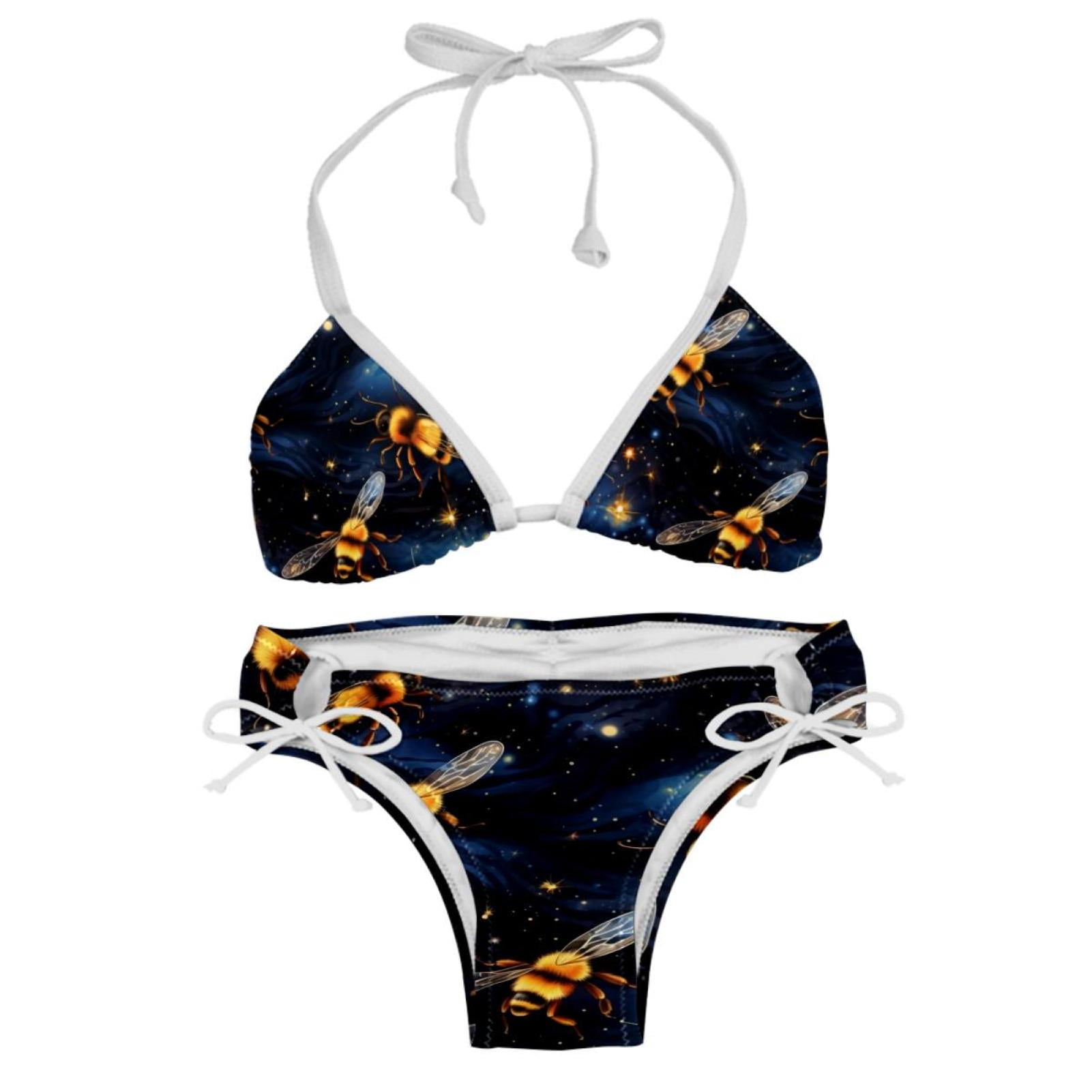Starry Bees in the Sky Detachable Sponge Adjustable Strap Bikini Set ...