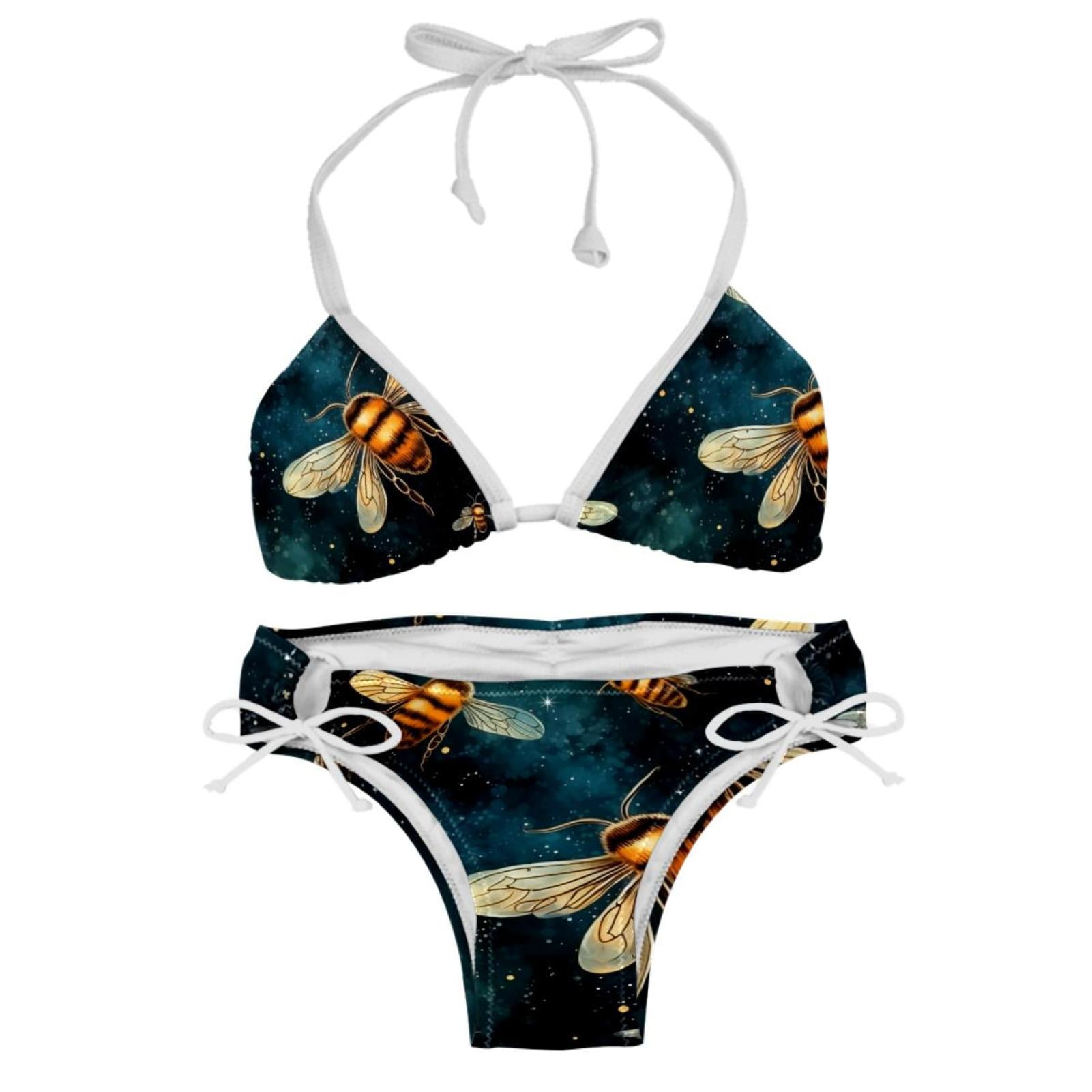 Starry Bees in the Sky Detachable Sponge Adjustable Strap Bikini Set ...