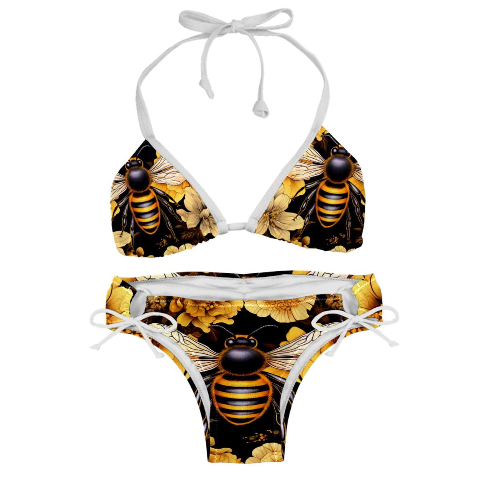 Starry Bees in the Sky Detachable Sponge Adjustable Strap Bikini Set ...