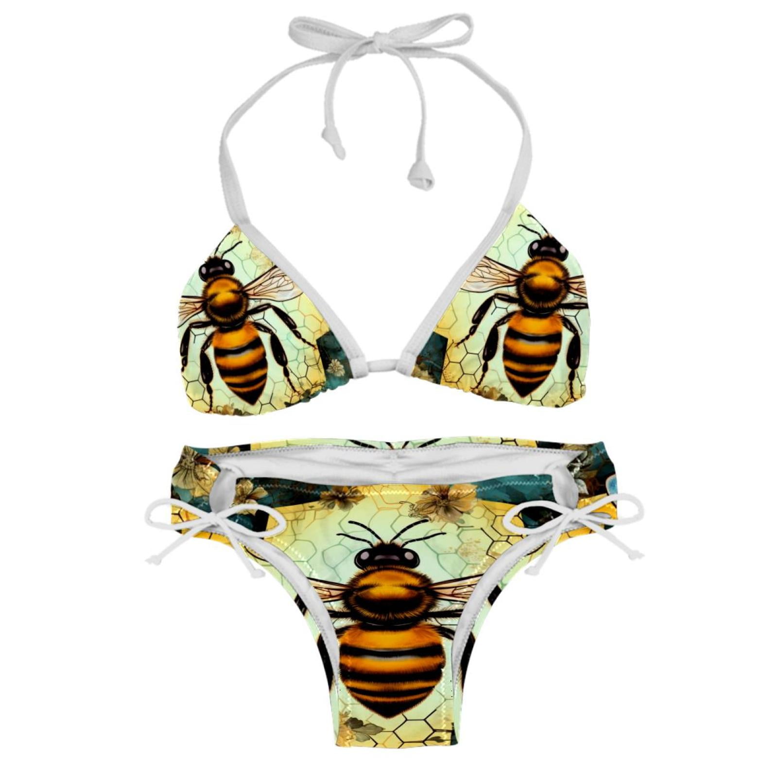 Starry Bees in the Sky Detachable Sponge Adjustable Strap Bikini Set ...