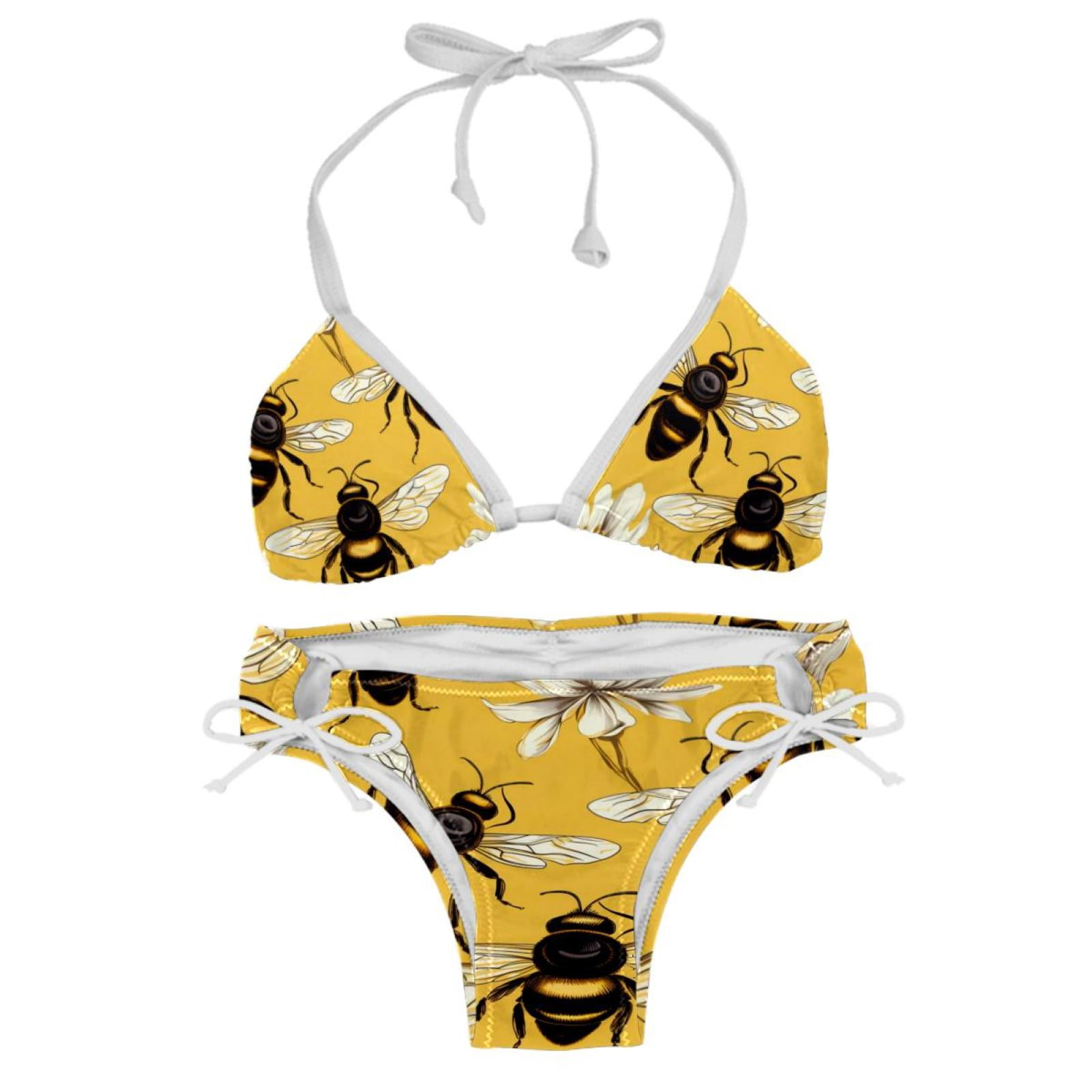 Starry Bees in the Sky Detachable Sponge Adjustable Strap Bikini Set ...