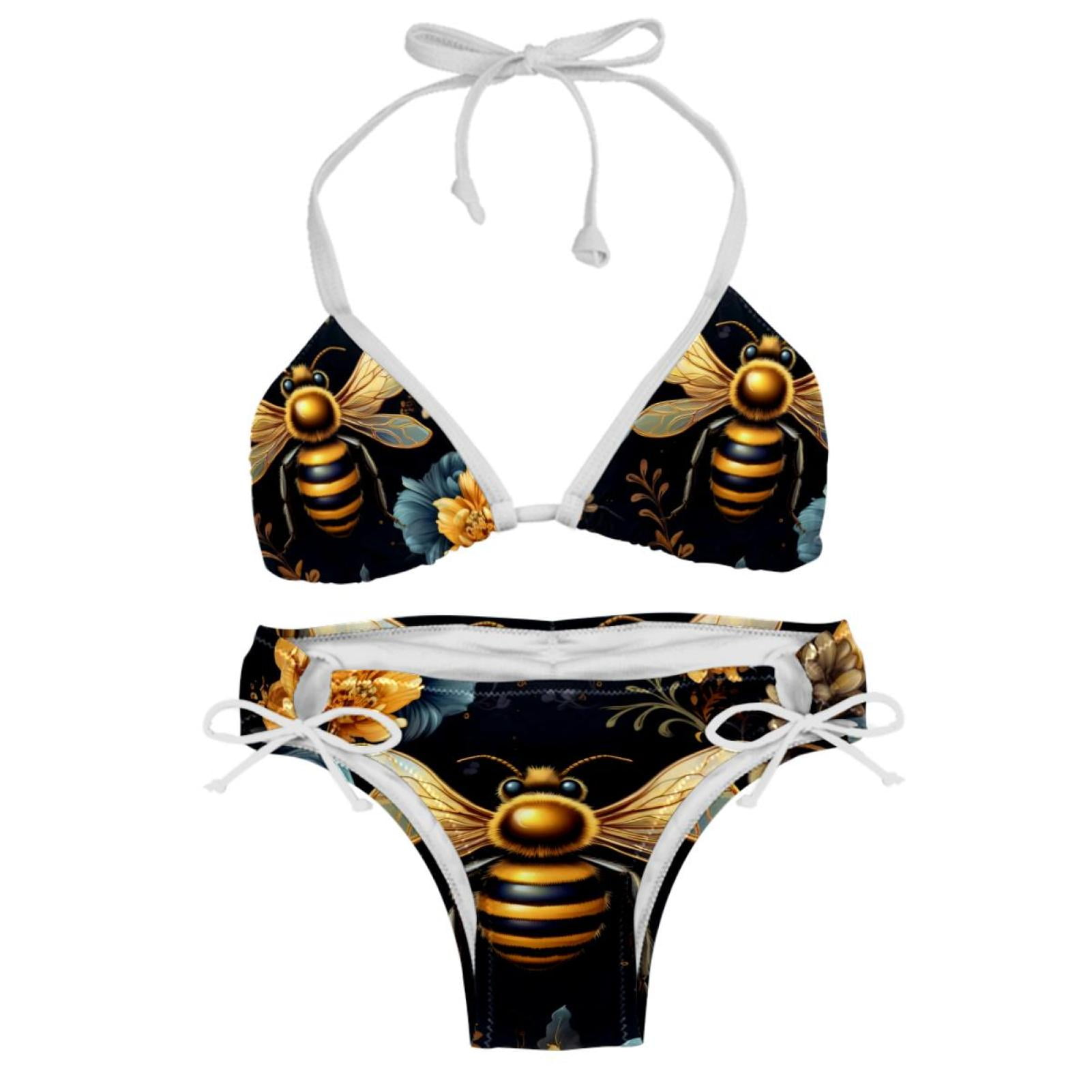 Starry Bees in the Sky Detachable Sponge Adjustable Strap Bikini Set ...