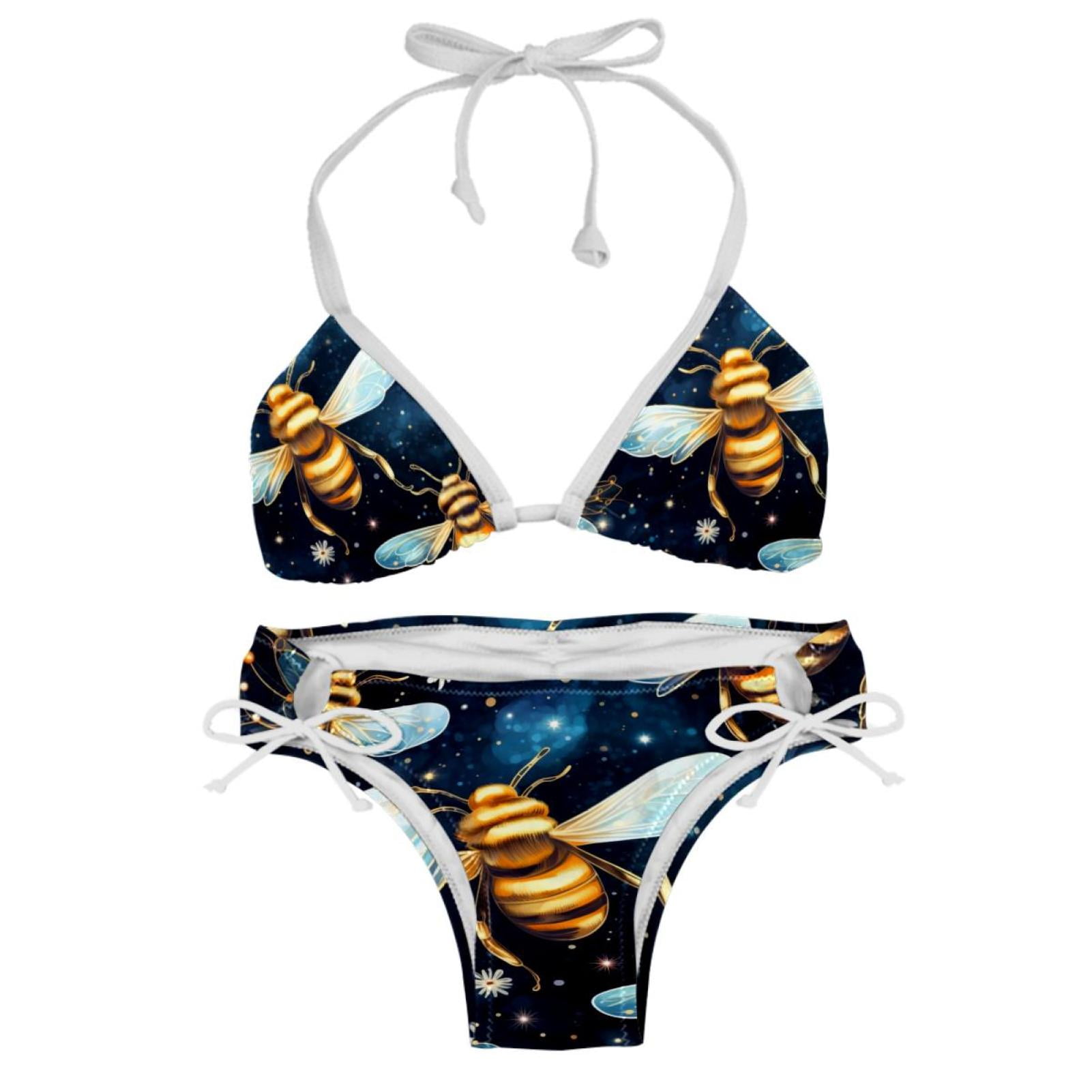 Starry Bees in the Sky Stylish Bikini Set with Detachable Sponge and ...