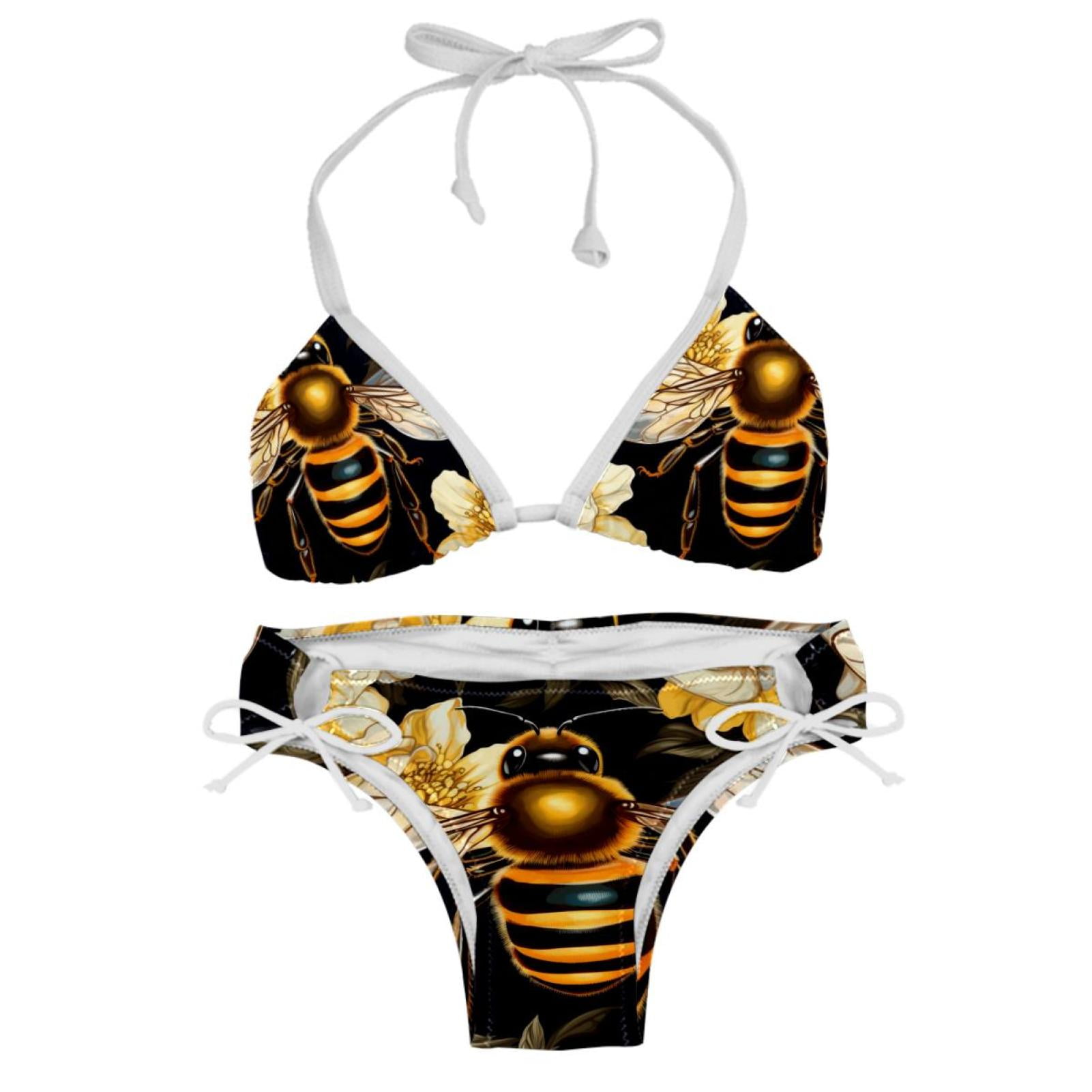 Starry Bees in the Sky Swim Suit Bikini Set with Detachable Sponge ...