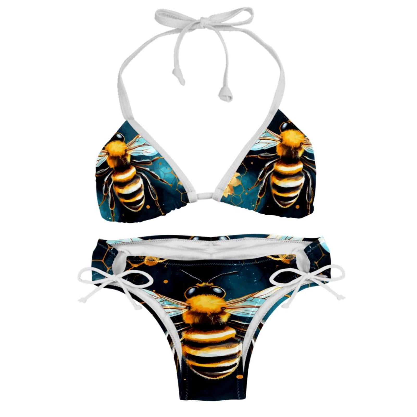 Starry Bees in the Sky Swim Suit Bikini Sets with Detachable Sponge ...