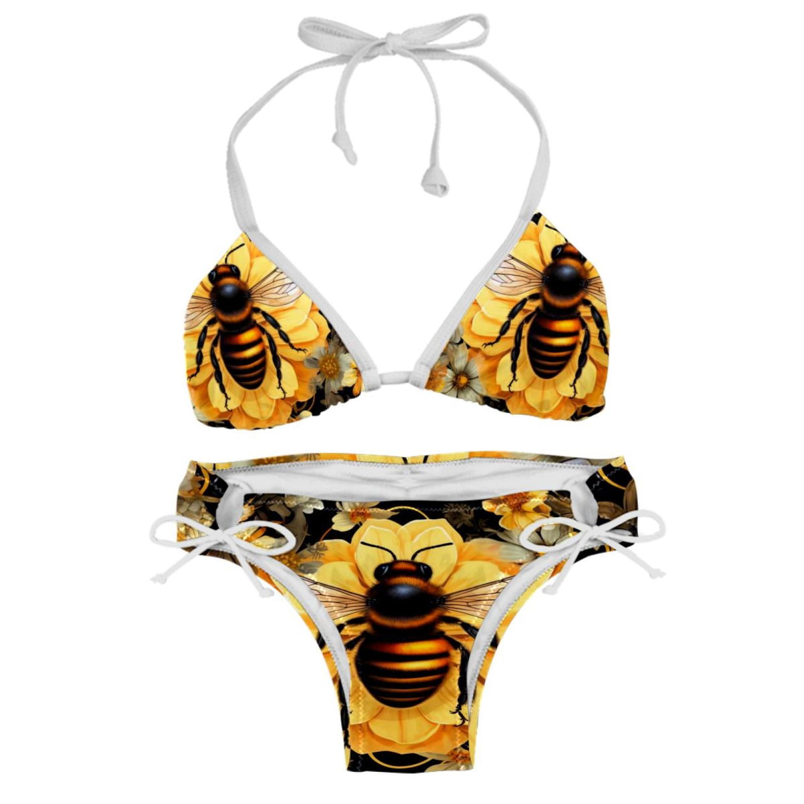Starry Bees in the Sky Swim Suit Women Bikini Set Detachable Sponge ...
