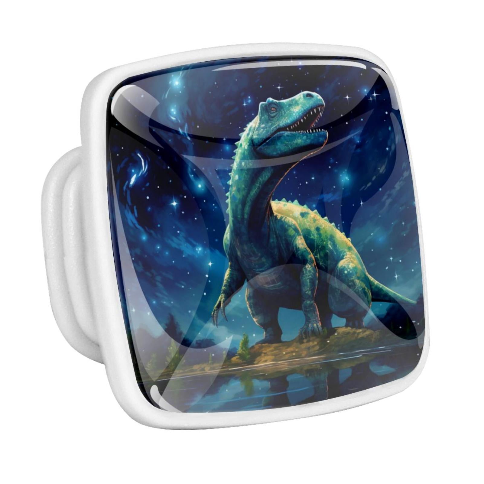 Starry Dinosaur Fluorescent Drawer Pulls with Screws Square 4-Pack Glow ...