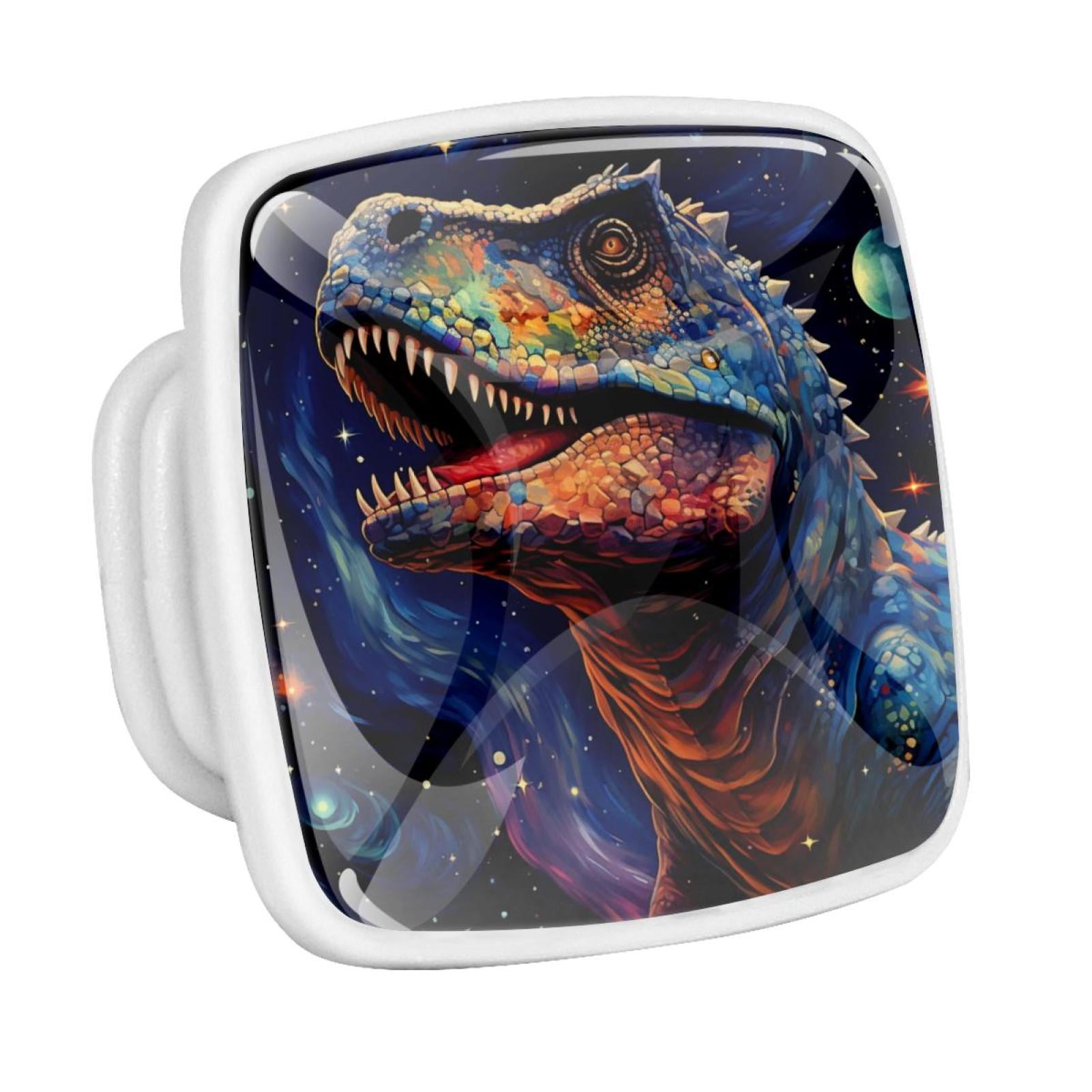 Starry Dinosaur Fluorescent Drawer Pulls with Screws Square 4-Pack Glow ...