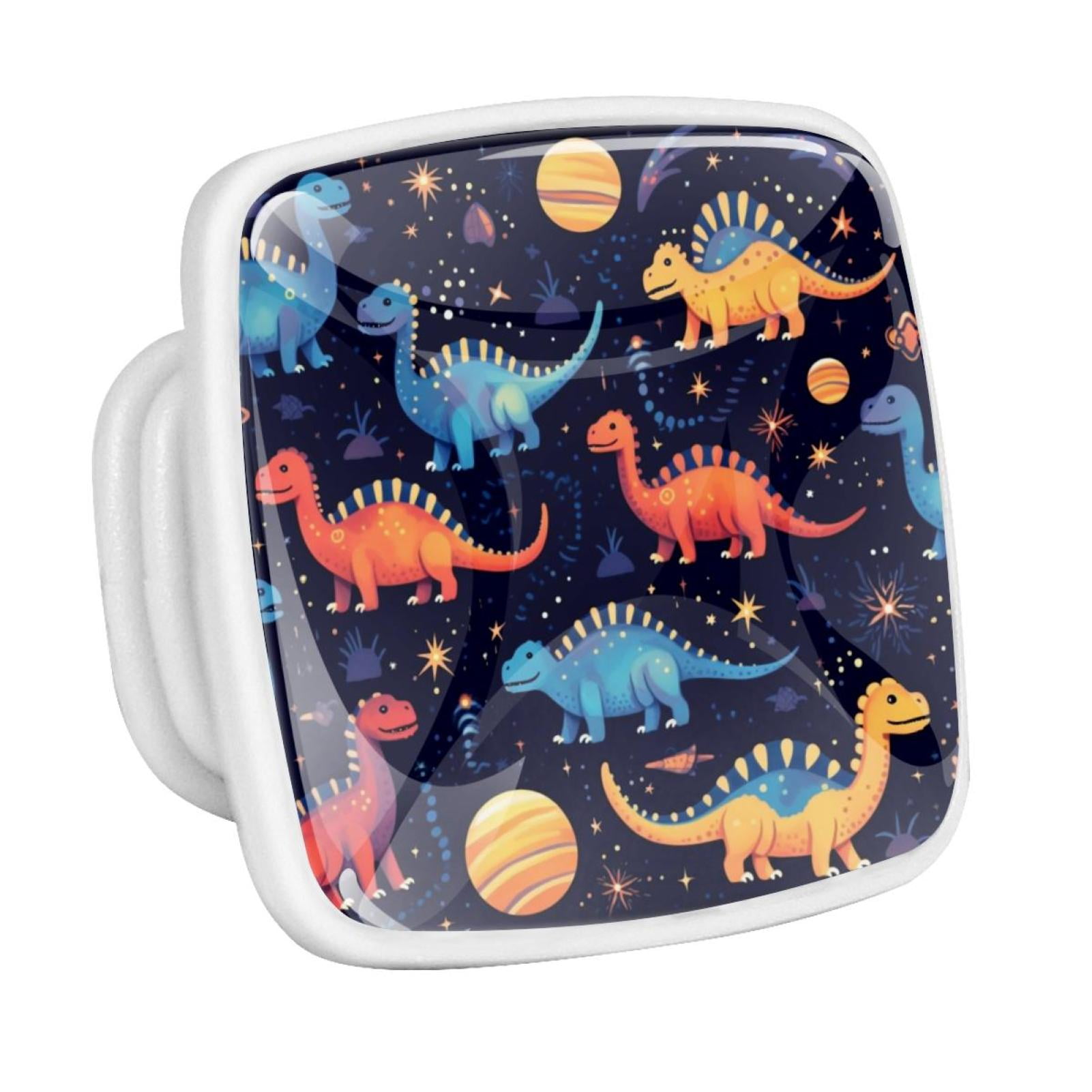 Starry Dinosaur Fluorescent Drawer Pulls with Screws Square 4-Pack Glow ...