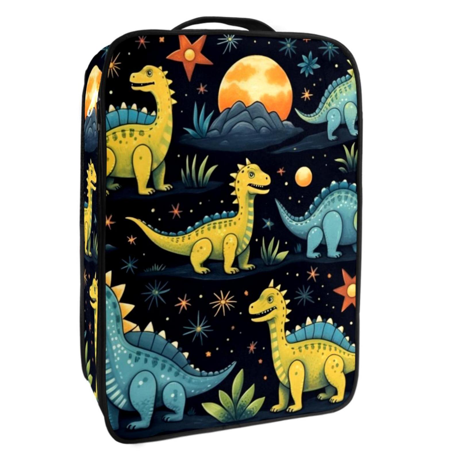 Starry Dinosaur Gray Polyester Shoe Storage Box Organizer - 23x31cm ...