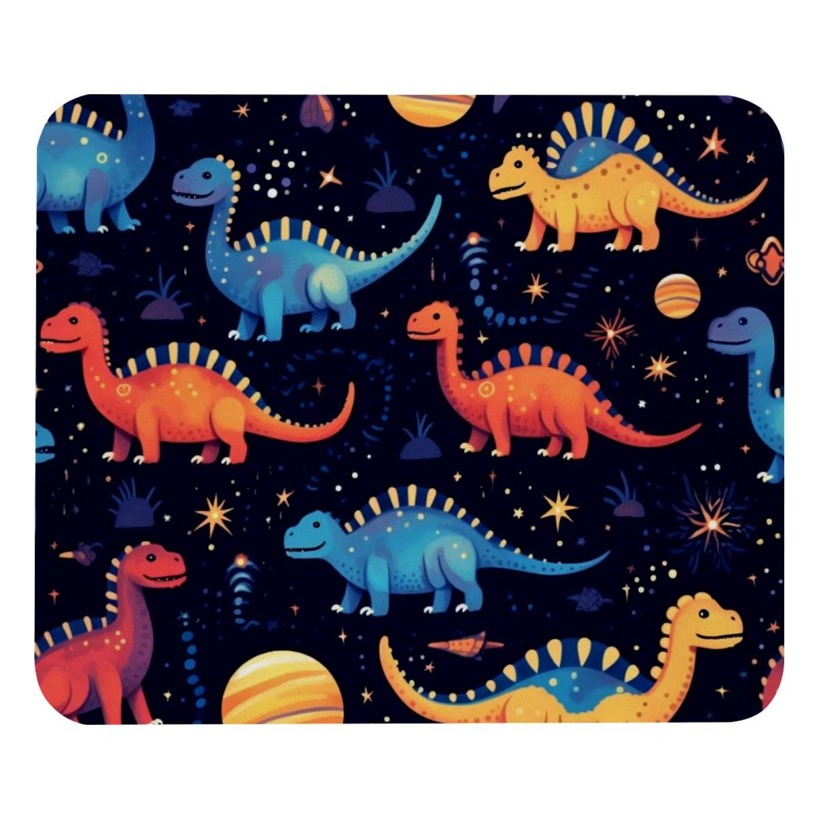 Starry Dinosaur Printed Square Desk Mat Gaming Mouse Pad with Non-Slip ...