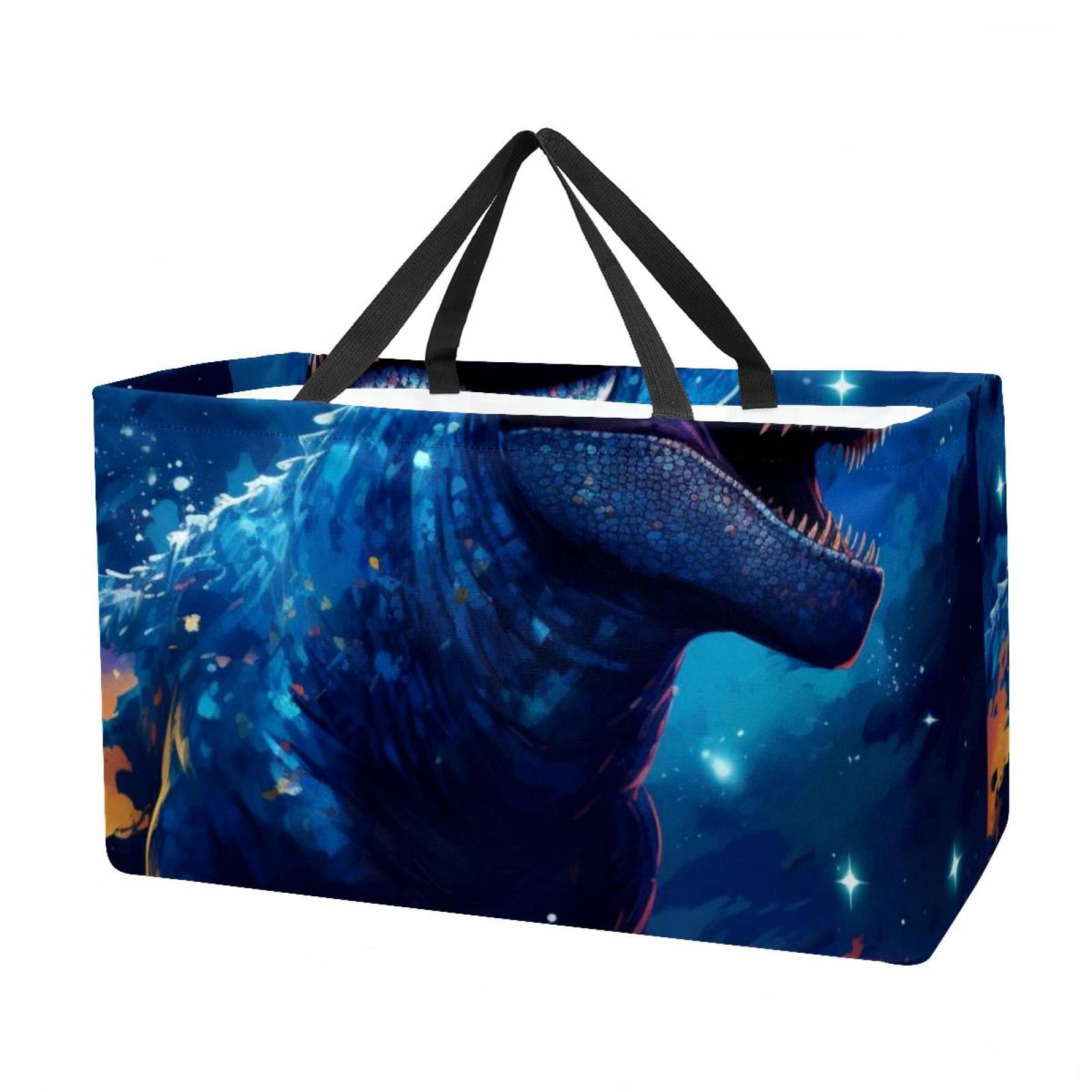 Starry Dinosaur Reusable Large Capacity Foldable Grocery Bags and ...