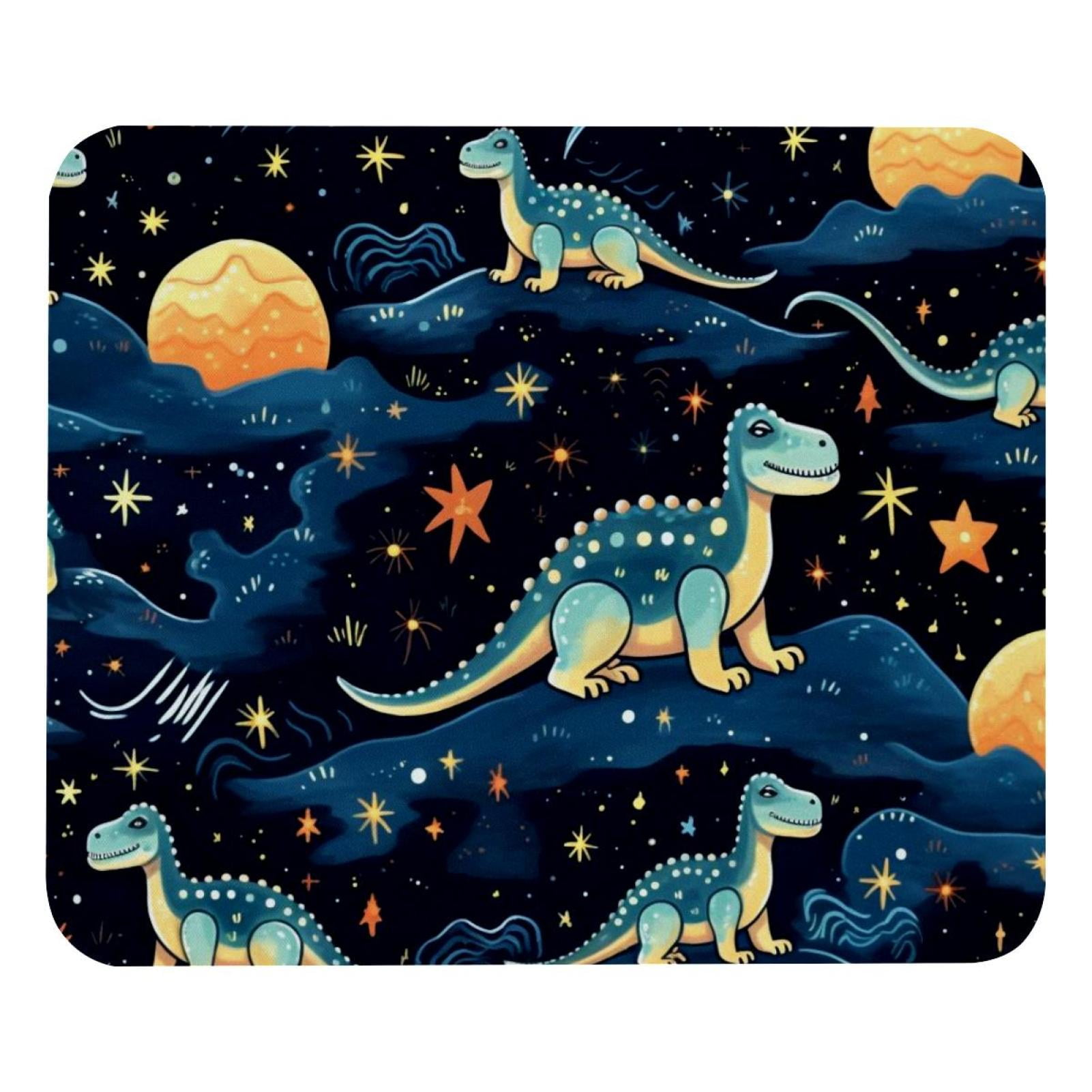 Starry Dinosaur Square Desk Mat, 8.3x9.8 Inch, Non-Slip Rubber Bottom ...