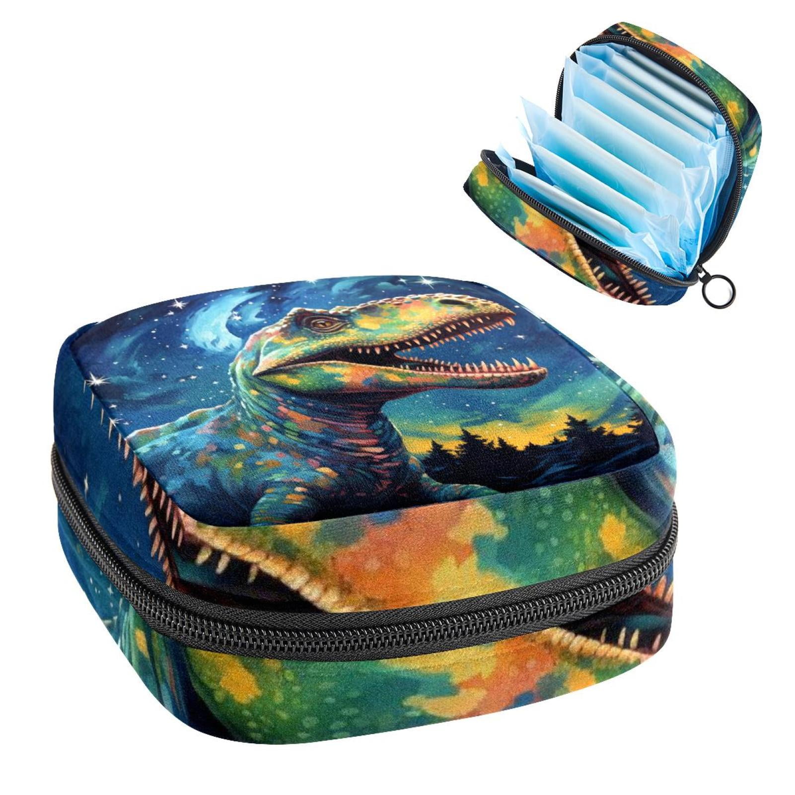 Starry Dinosaur Velvet Sanitary Napkin Storage Bag with Sponge Lining ...