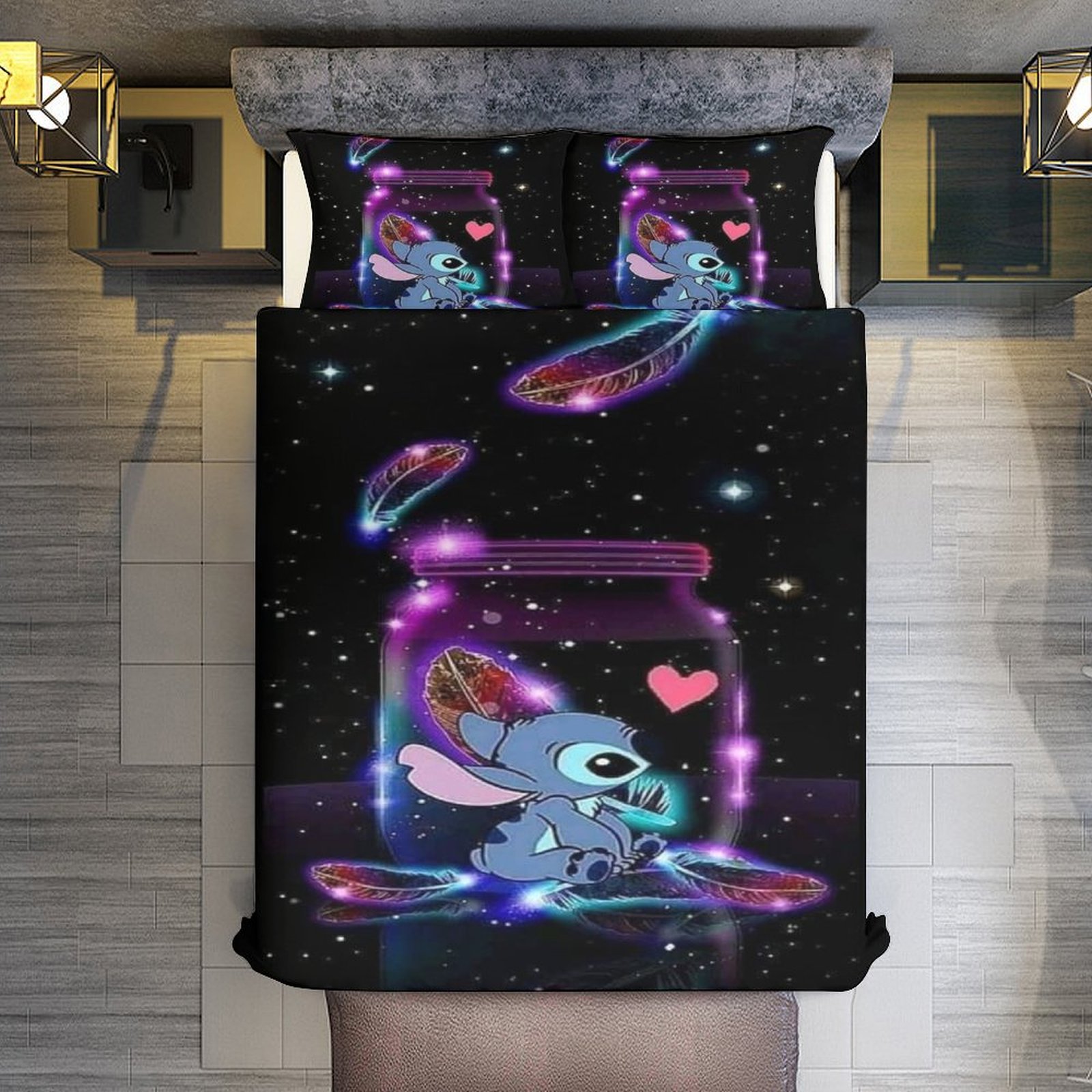 Starry Galaxy Glass Bottle Stitch Bedding Duvet Cover Queen Size for ...