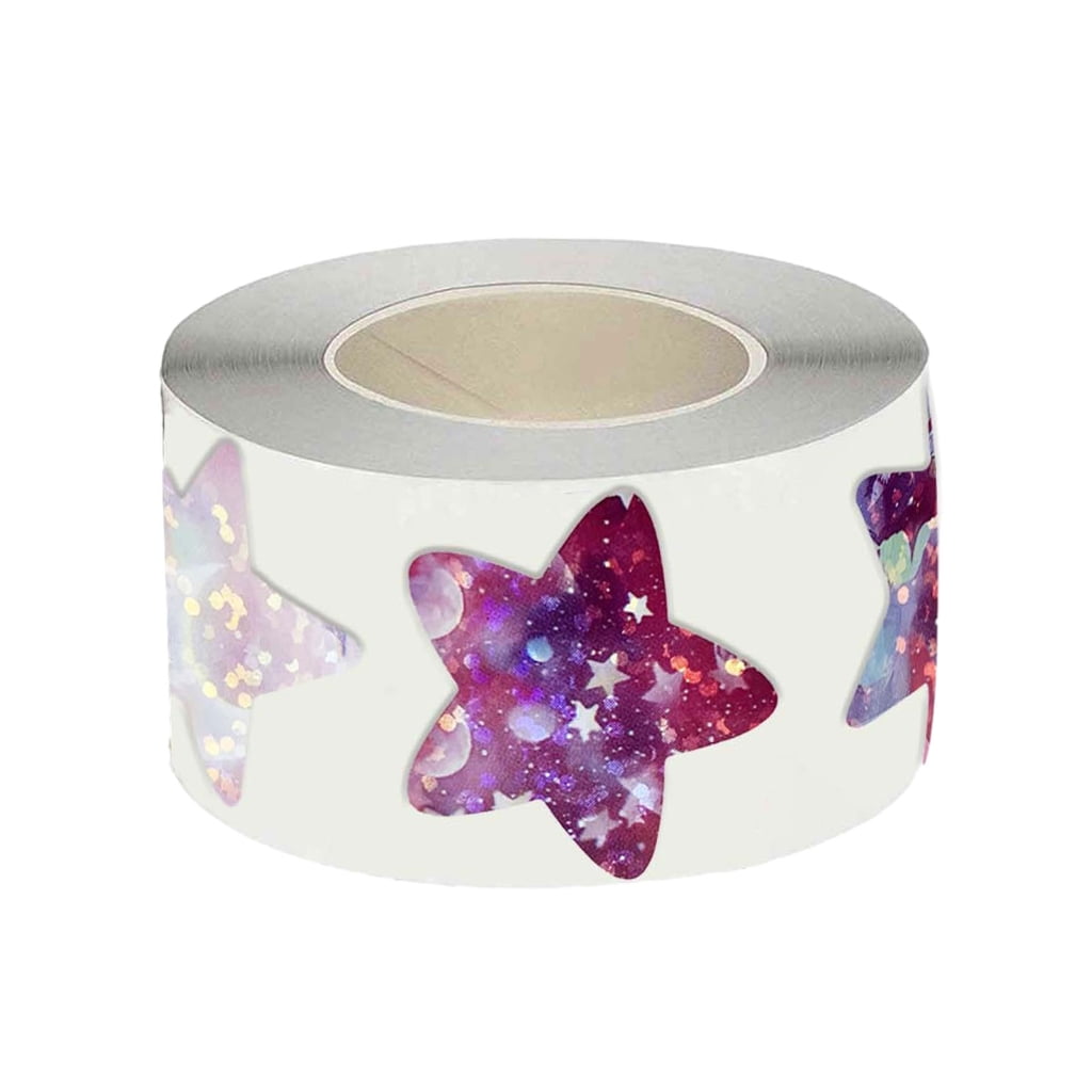 Starry Glitter Star Stickers Roll Adhesive Labels for Wall Crafts Kids ...