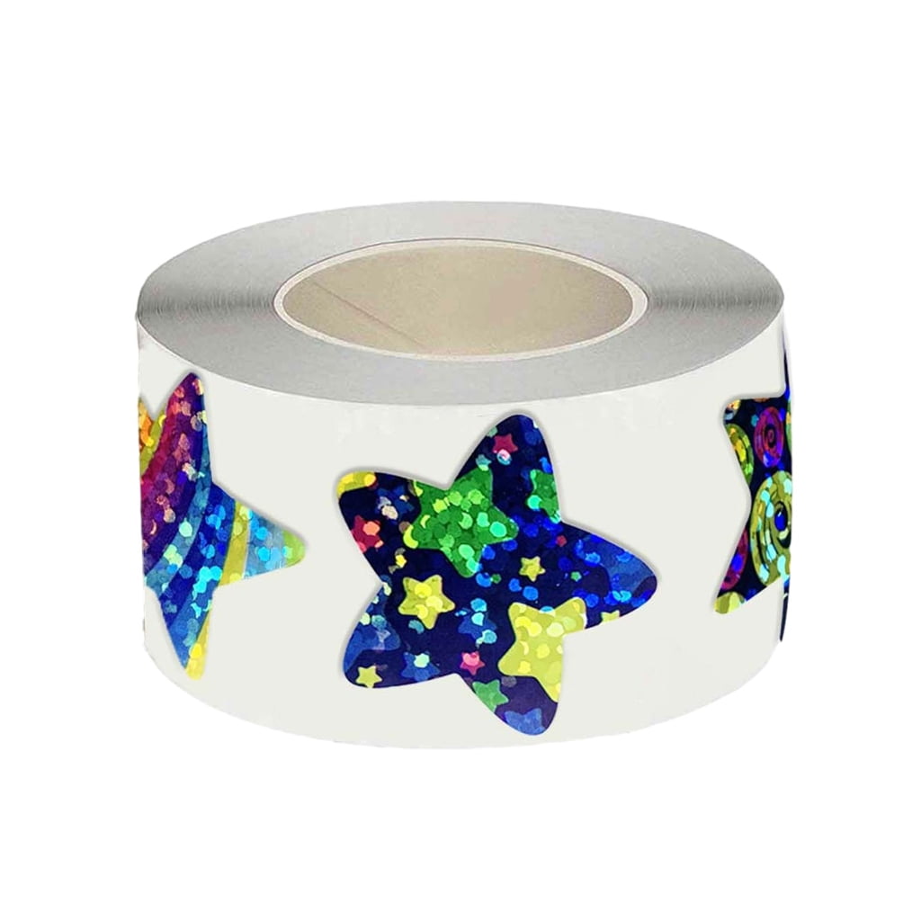 Starry Glitter Star Stickers Roll Adhesive Labels for Wall Crafts Kids ...