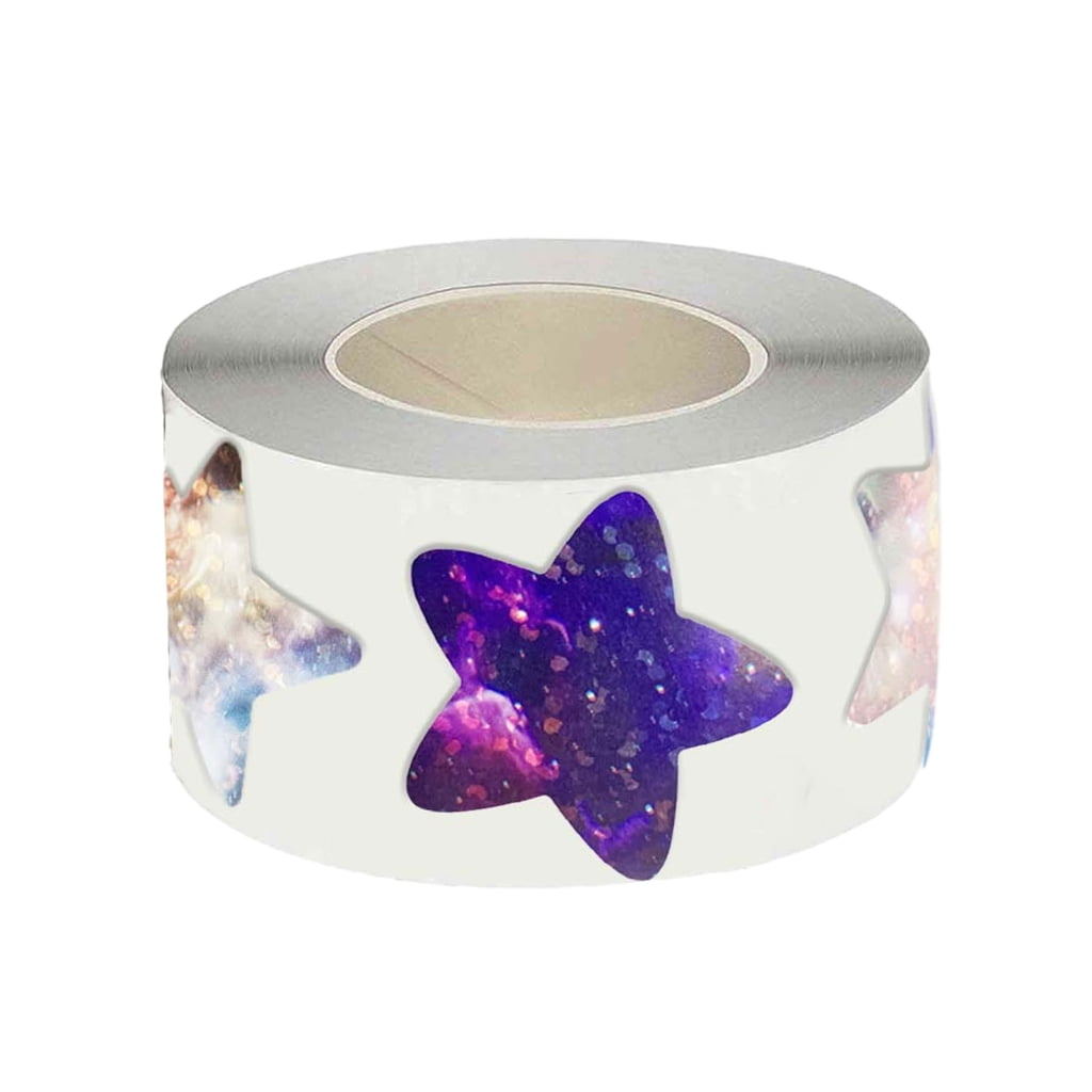Starry Glitter Star Stickers Roll Adhesive Labels for Wall Crafts Kids ...