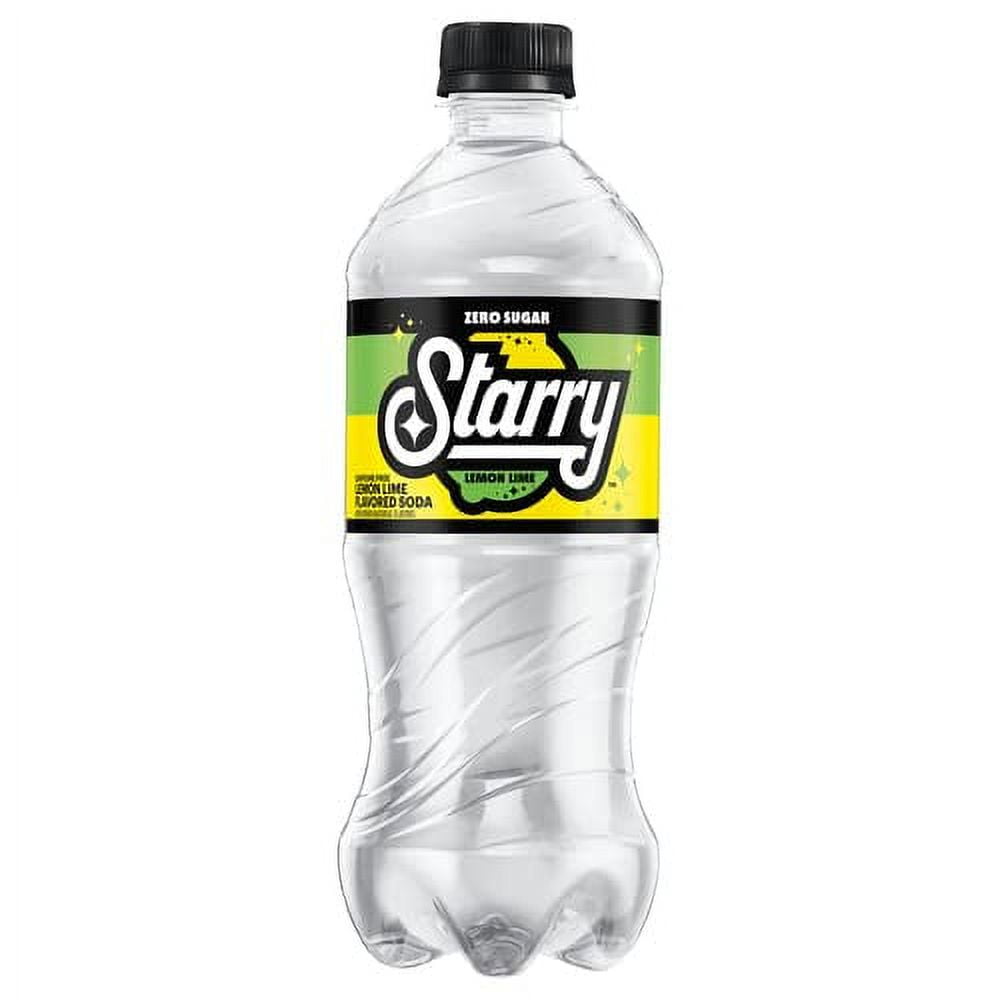 Starry Lemon Lime Zero Sugar, Soft Drink Flavored, 20 fl oz Soda Bottle ...