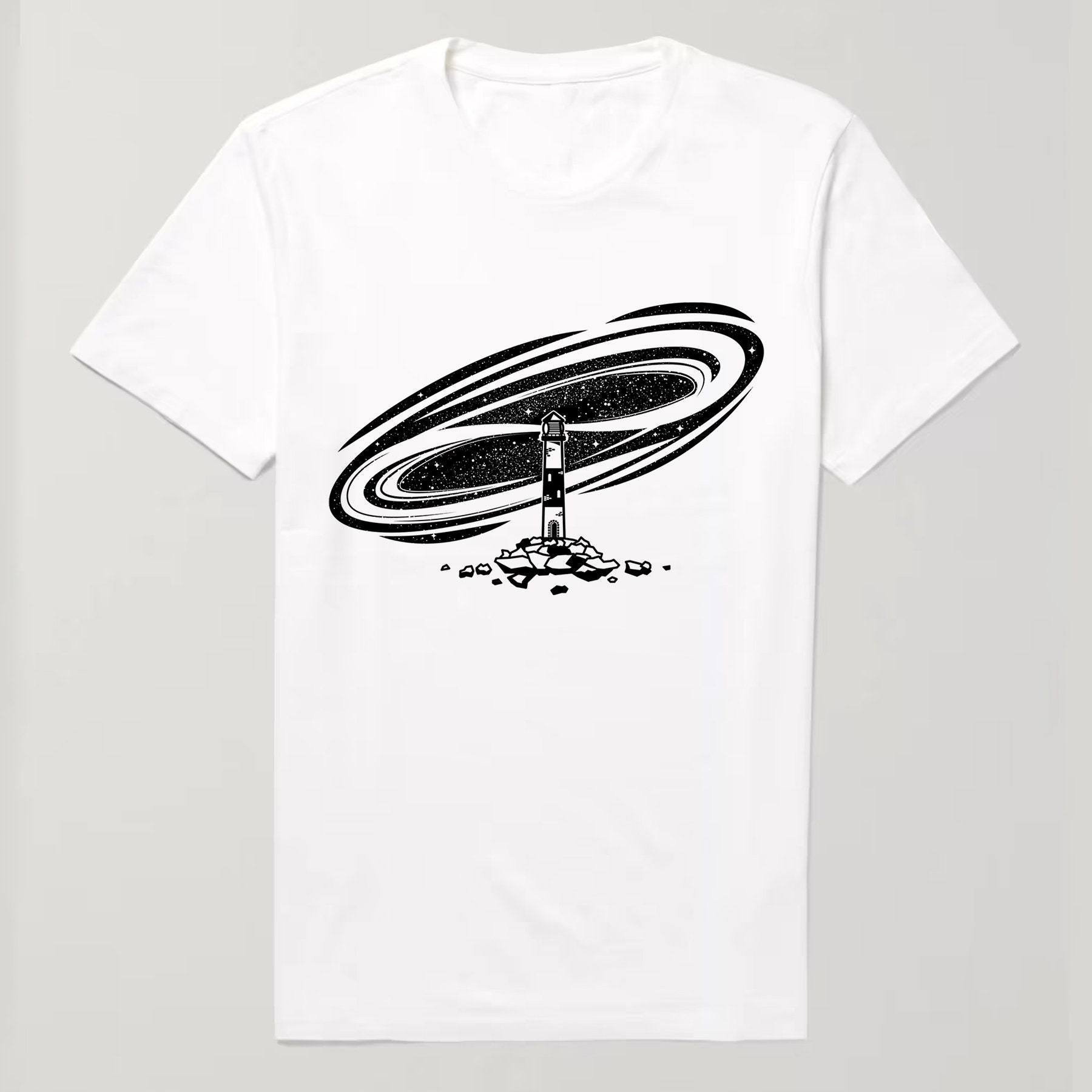 Starry Lighthouse Tee - Space Inspired Graphic Shirt - Walmart.com