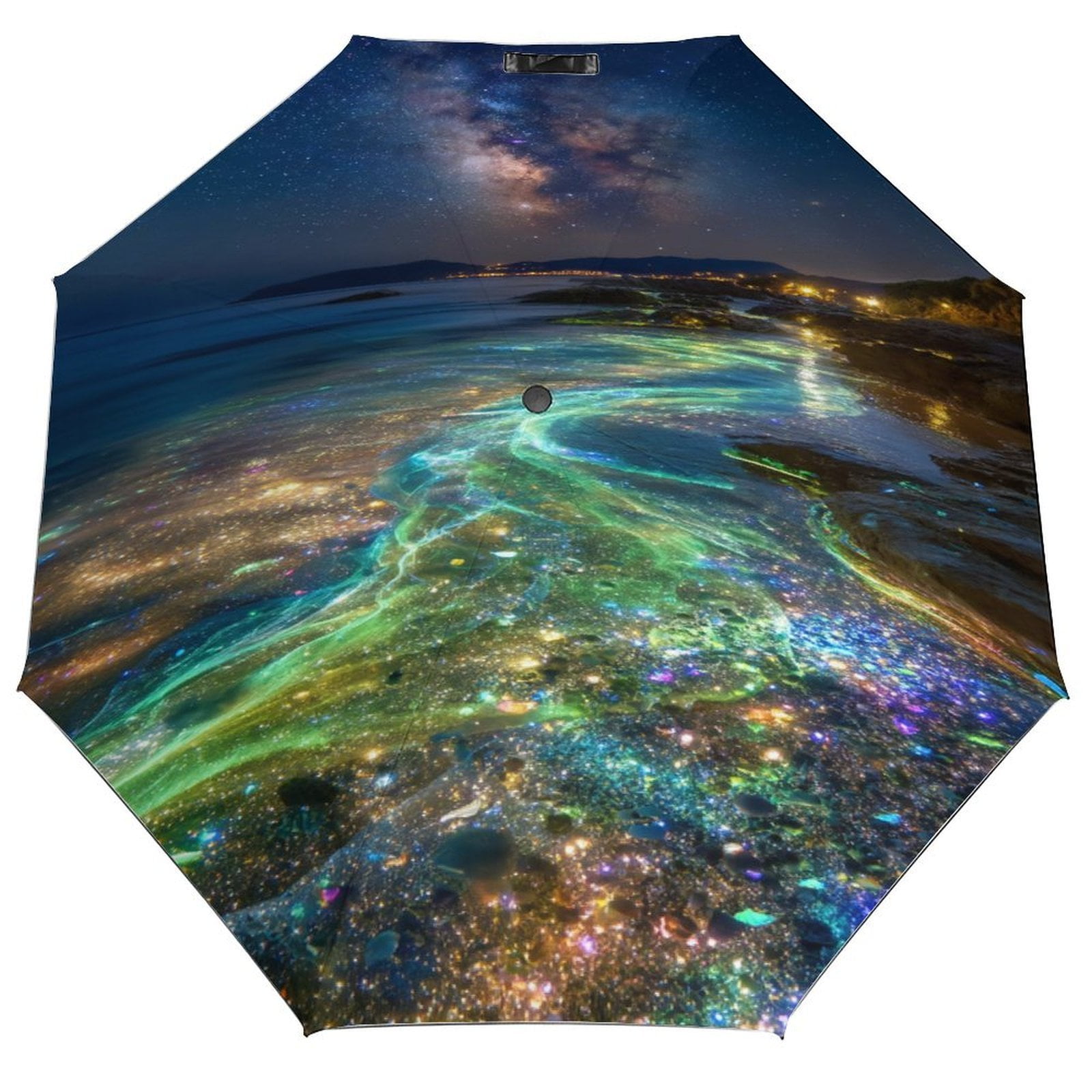 Starry Night Beach Rain Umbrella Sun Protection Sun Umbrella Parasol ...