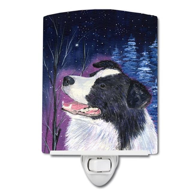 Starry Night Border Collie Ceramic Night Light - Walmart.com