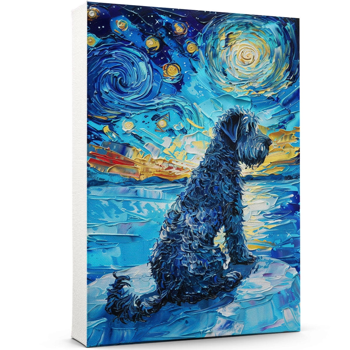 Starry Night Canvas Inspired Kerry Blue Terrier Dog Pet Family Friend ...